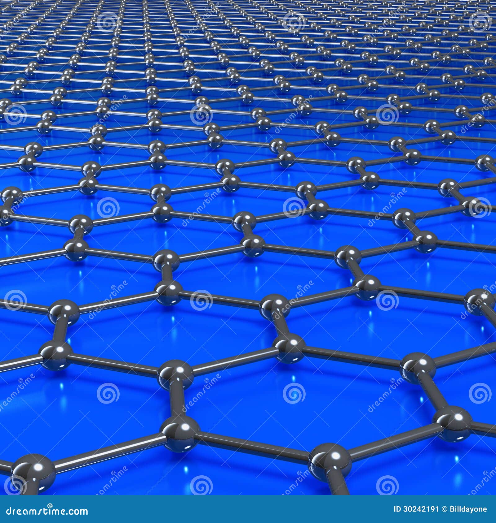 Graphene Single Layer Background, 3D Schematic Molecular Structure ...