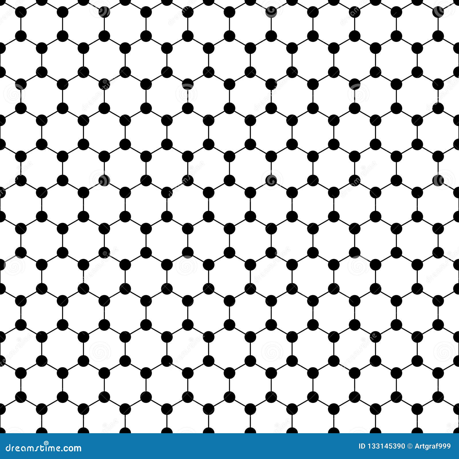 Graphene Seamless Pattern. Carbon Lattice. Black Graphene on White ...