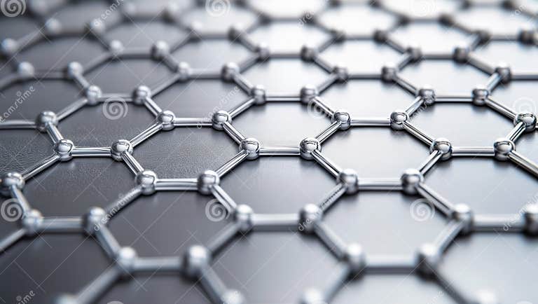 Close-Up of Graphene Hexagonal Structure, Generative Ai Stock ...