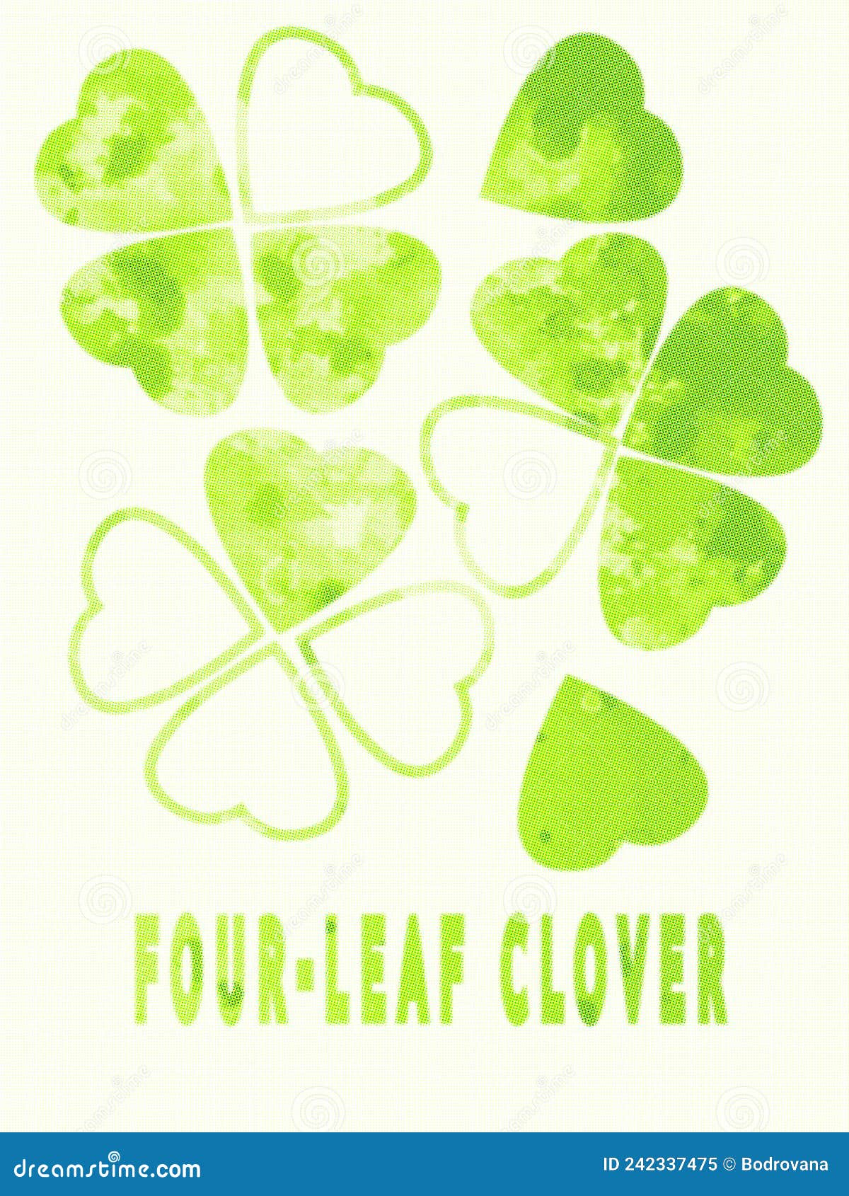Green Four Leaf Clover, Stylized Image. II Stock Illustration ...