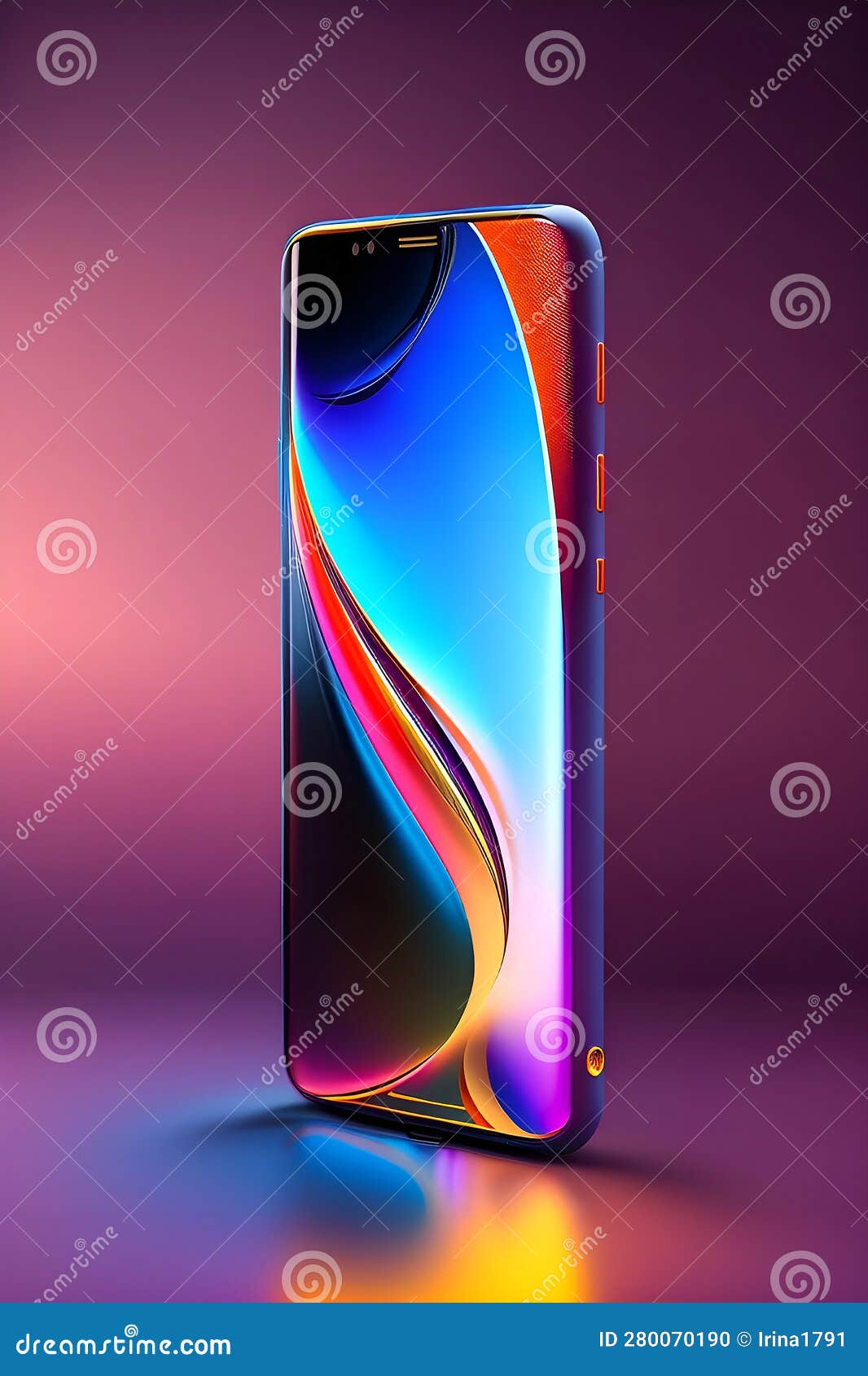 Graphic Abstract Color Background on Mobile. Vertical Template for ...