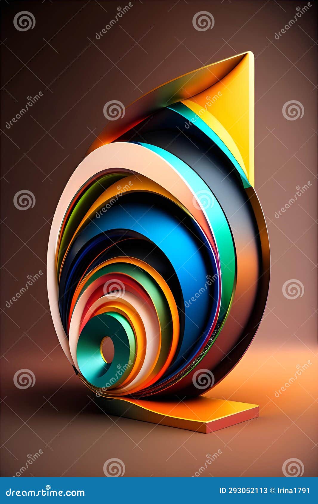 Graphic Abstract Color Background with Volumetric Colorful Objects on a ...