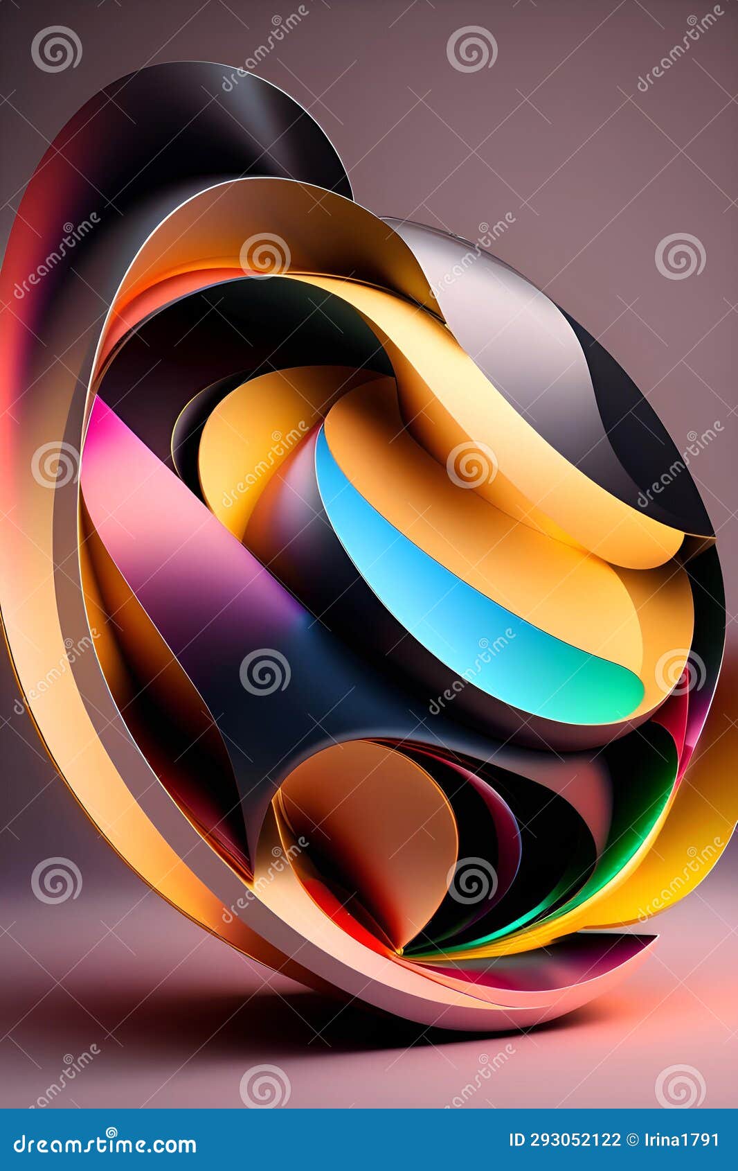 Graphic Abstract Color Background with Volumetric Colorful Objects on a ...
