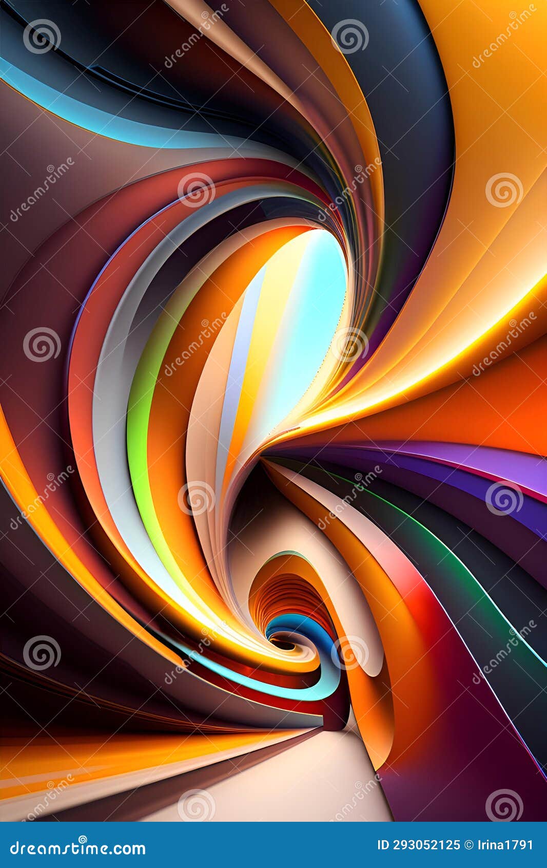 Graphic Abstract Color Background with Volumetric Colorful Objects on a ...