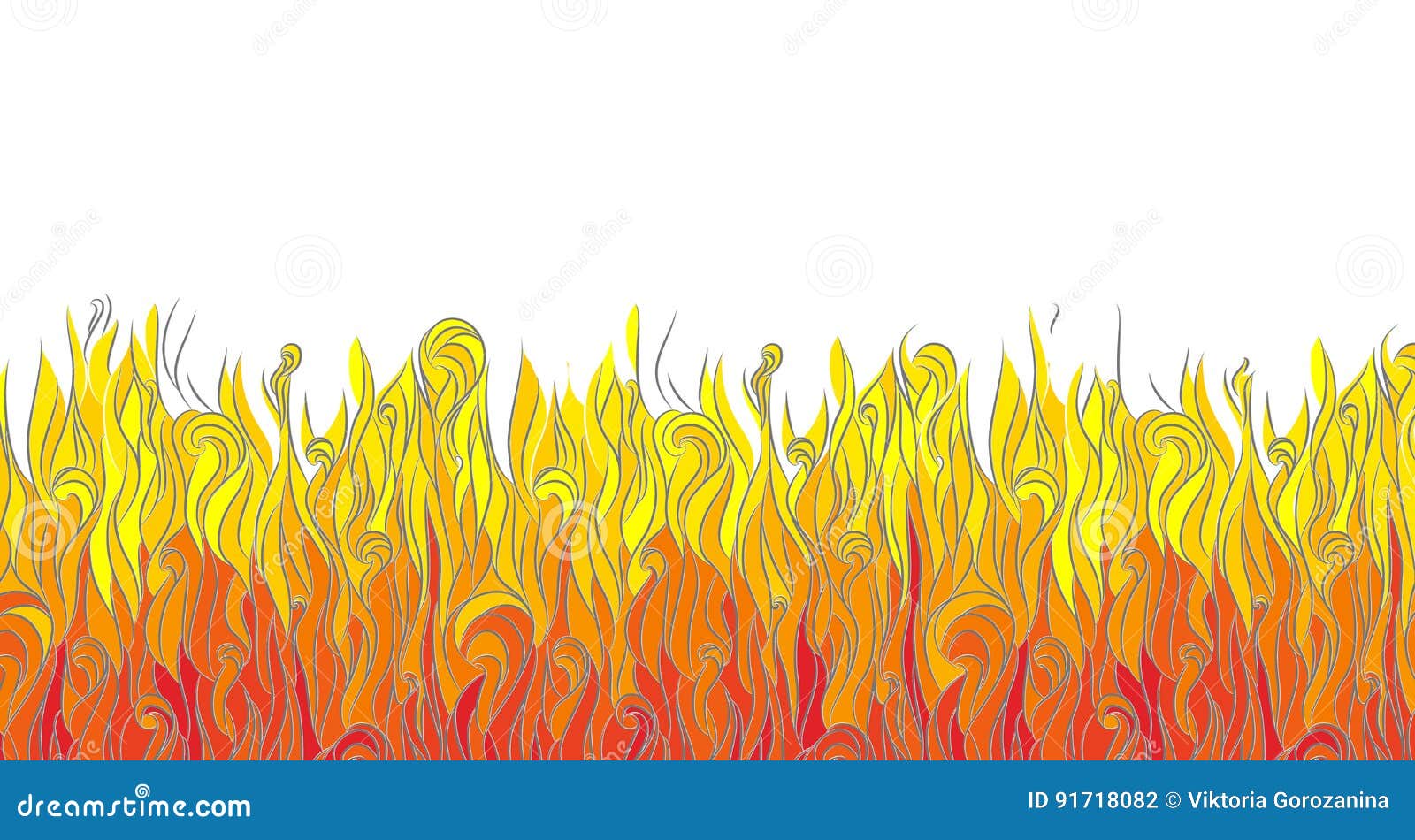 Abstract Fire Drawing. Bottom Page Decoration Stock Vector ...