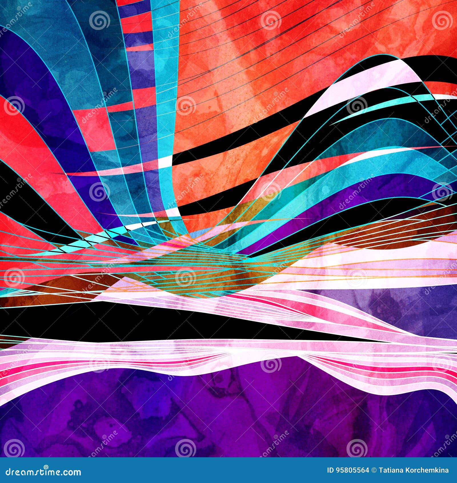 Graphic Abstract Light Waves Stock Illustration - Illustration of ...