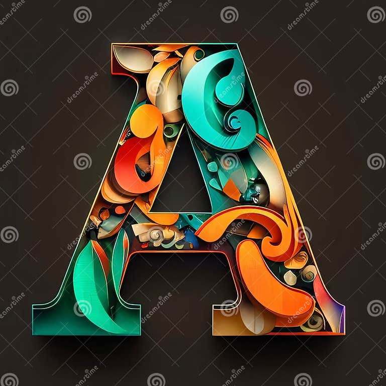 Colorful Alphabet. Letter a Stock Illustration - Illustration of style ... Colorful Alphabet. Letter a Stock Illustration - Illustration of style ...