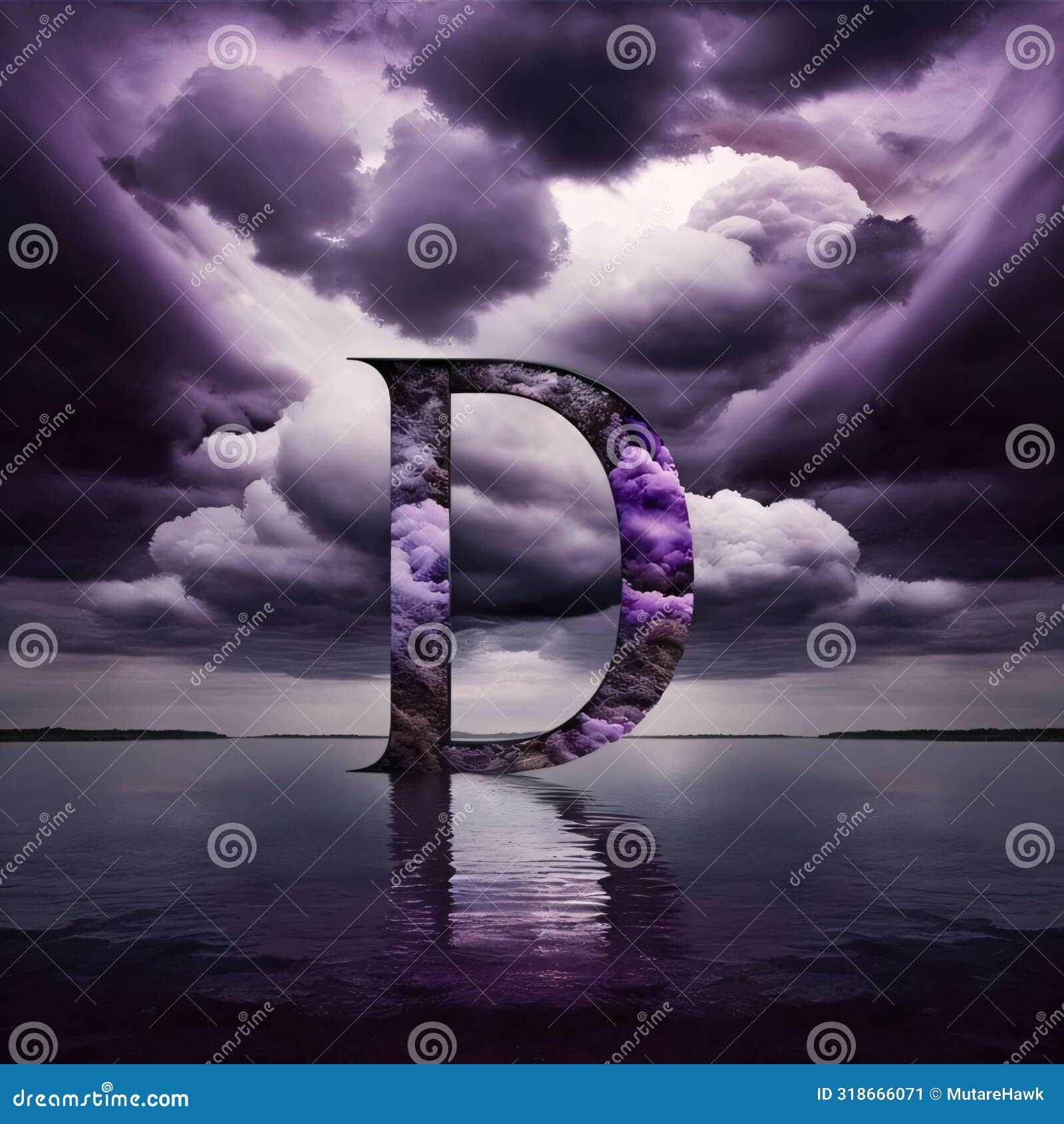 Dramatic Stormy Sky Over The Sea. Fantasy Landscape. Stock Image ...