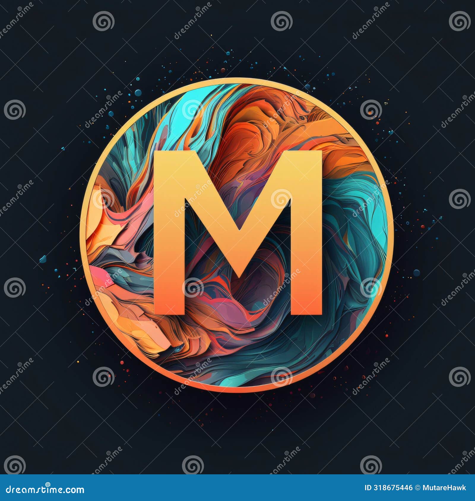 Creative Letter M in the Form of an Abstract Background. Vector ...