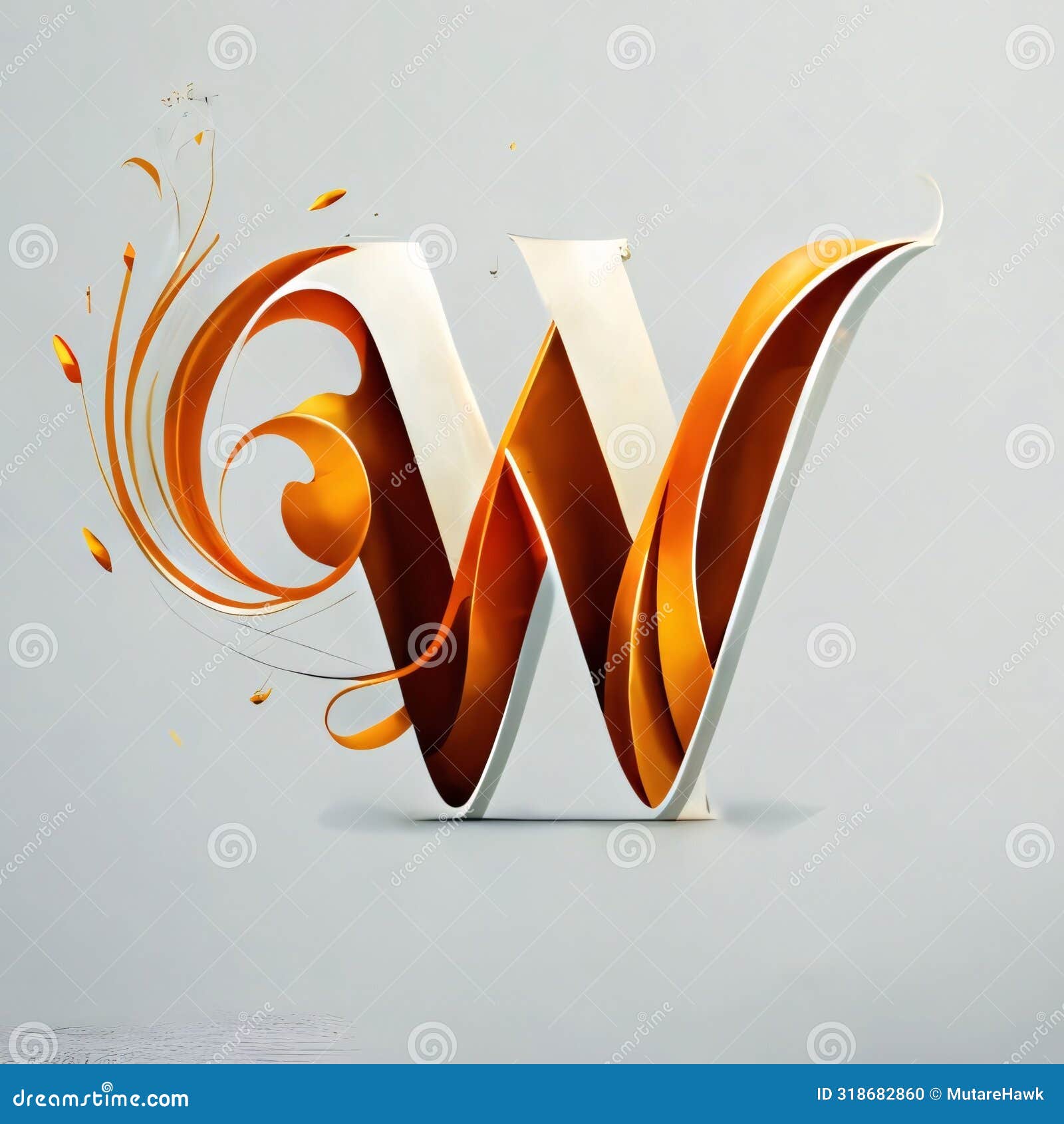 3d Letter W. 3d Design Element Stock Illustration - Illustration of ...