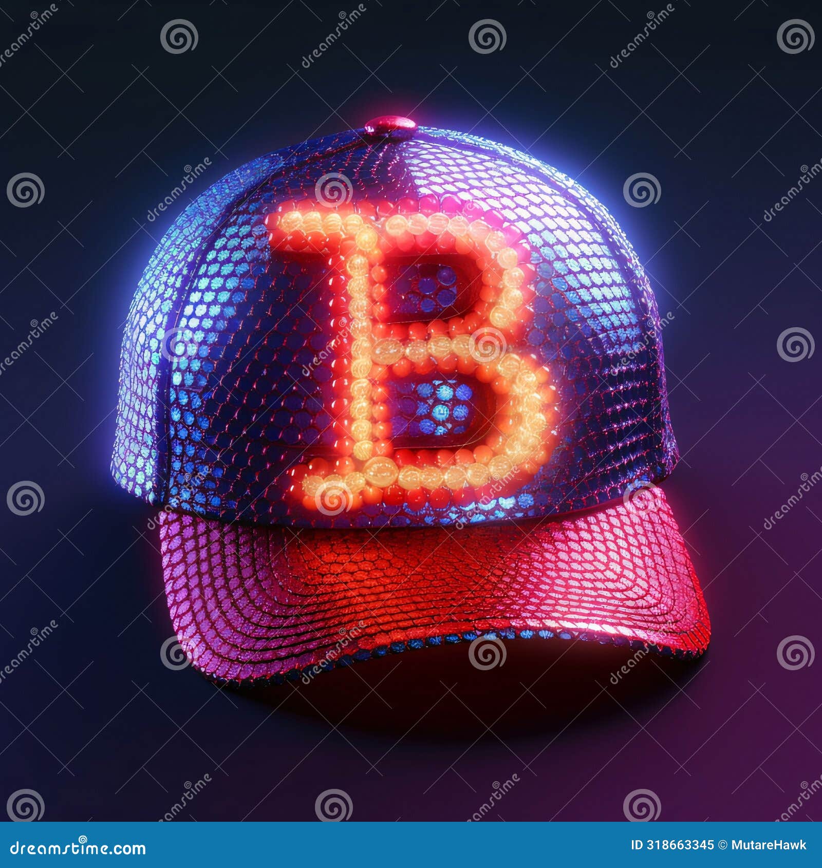 3d Rendering of a Baseball Cap with the Letter B in it Stock ...