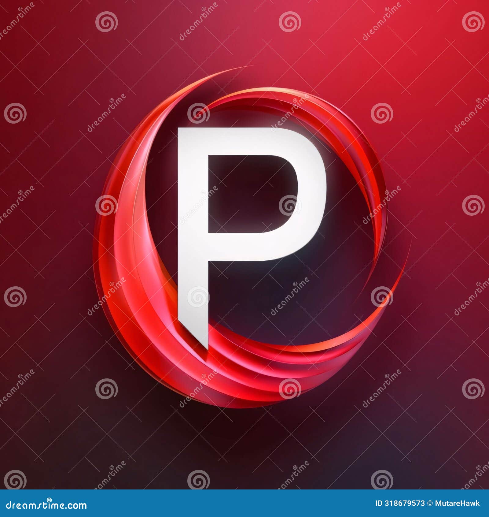 3d Vector Letter P on a Red Background. Design Template Elements for ...