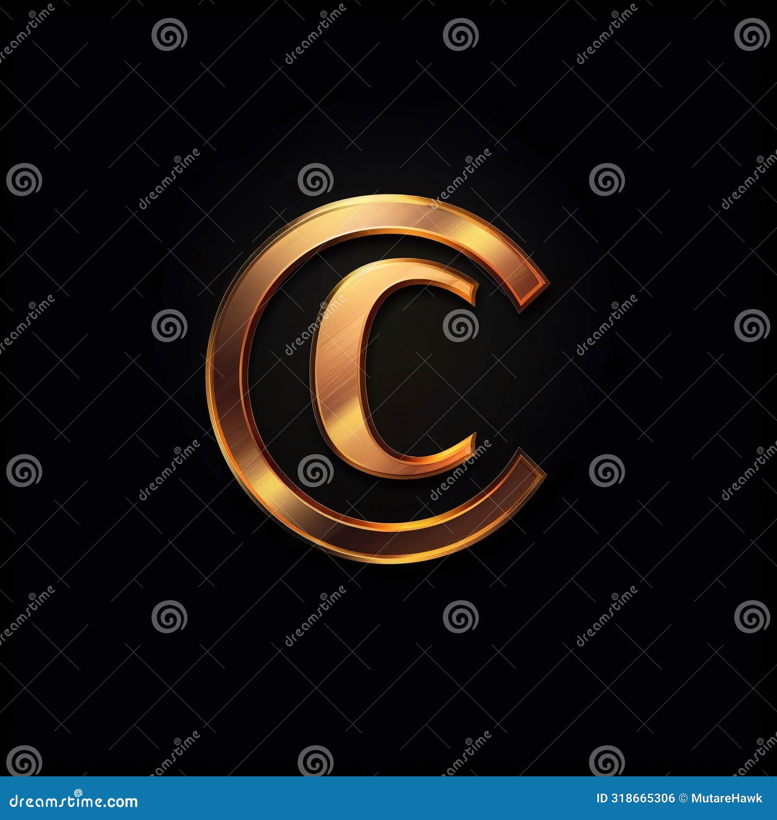 Gold Letter C on Black Background. Vector Design Template Elements for ...