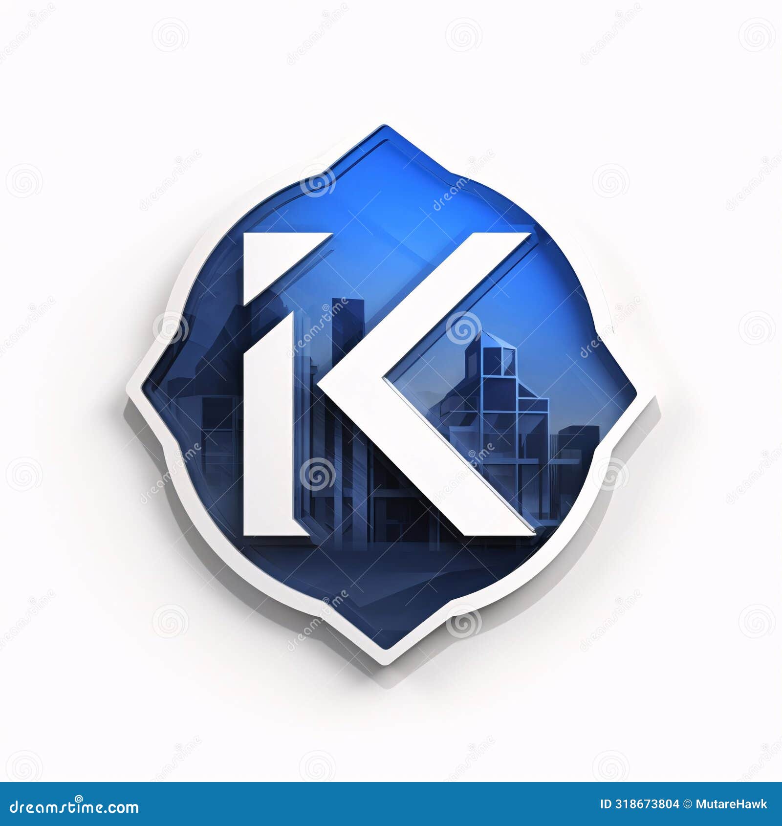 Highly Rendering of Letter K in Front of a Modern Cityscape Stock ...