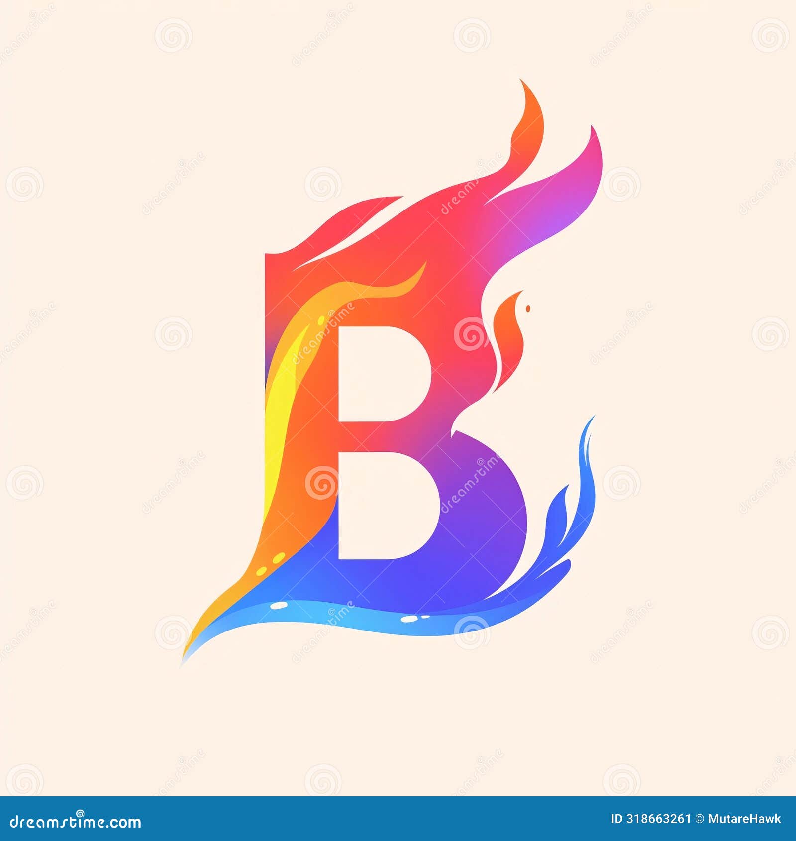 Letter B with Fire. Vector Design Template Elements for Your ...