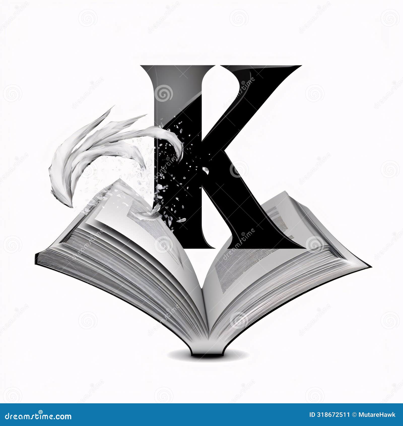 Letter K from the Alphabet of the Book. Vector Illustration Stock ...