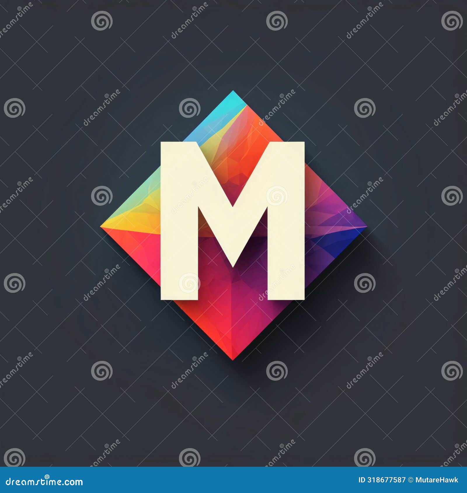 Letter M Logo Icon Design Template Elements. Triangular Low Poly Style ...