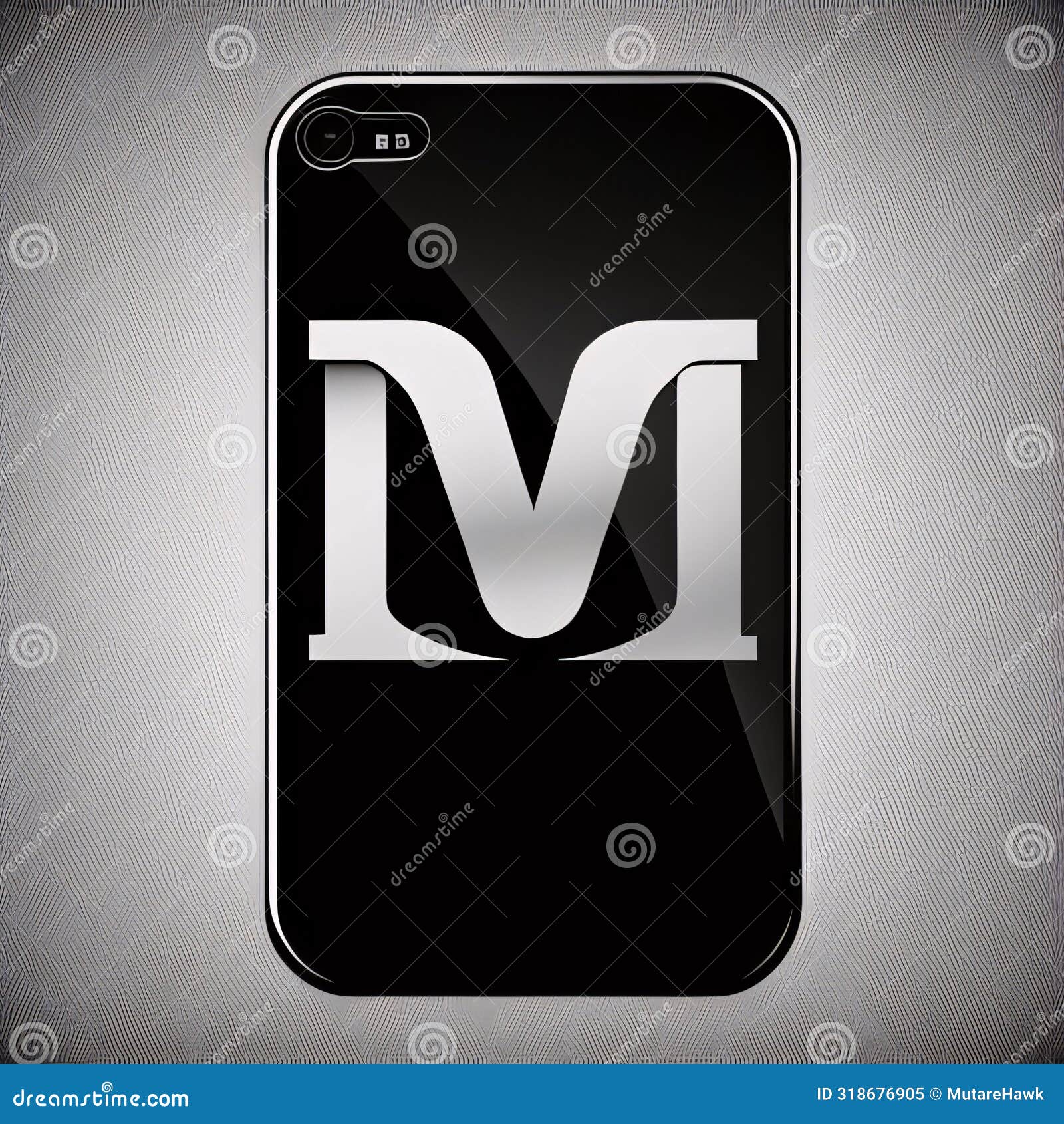 Mobile Phone with the Letter M on the Screen. Vector Illustration Stock ...