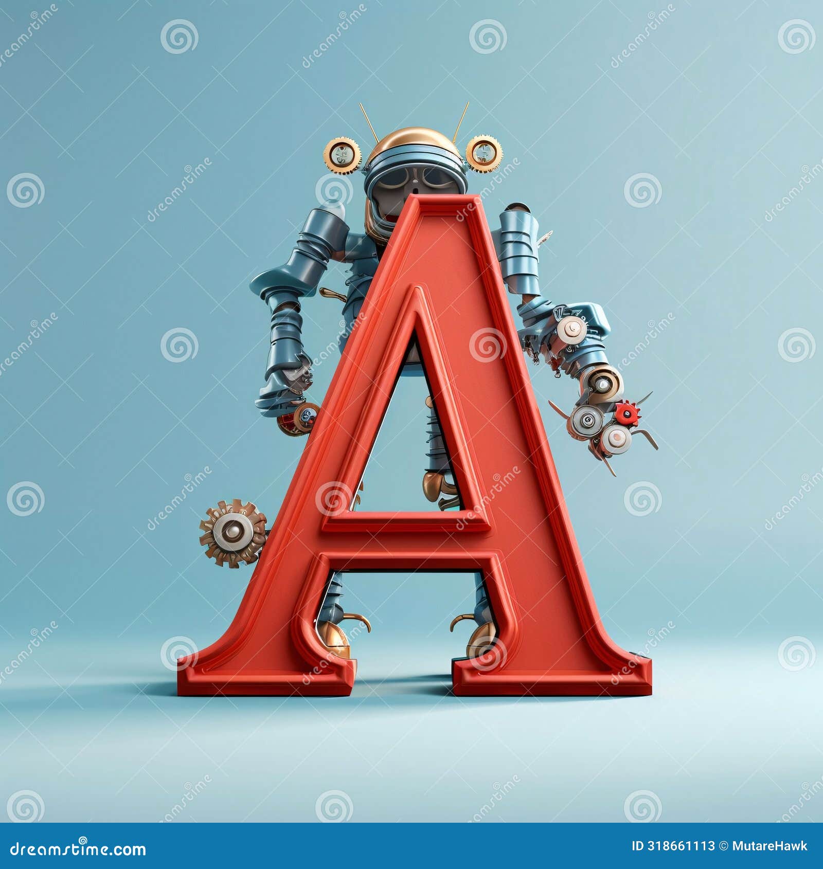 Robot Alphabet a. Artificial Intelligence Concept Stock Illustration ...