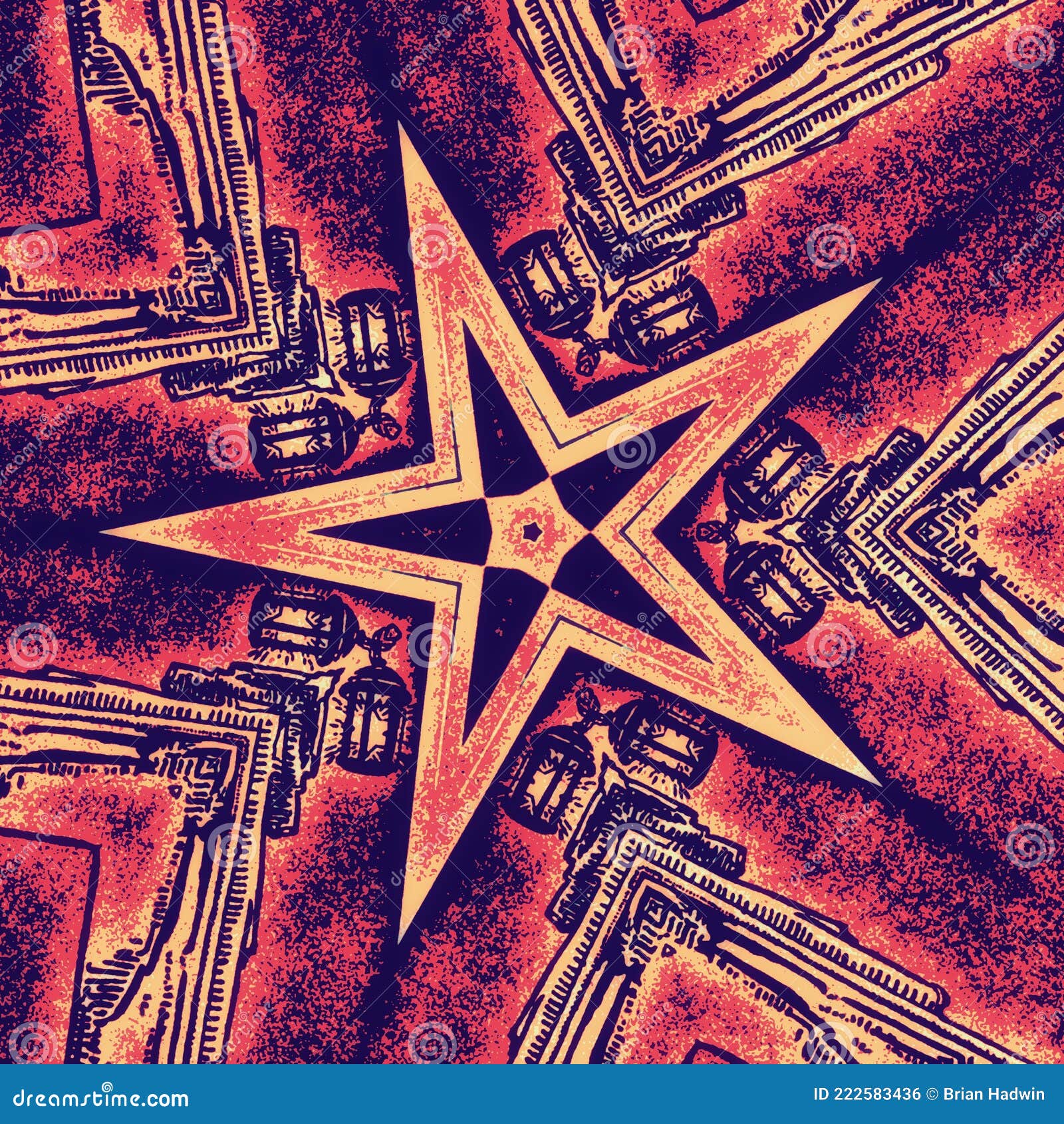 Graphic Art Five Pointed Star Stock Illustration - Illustration of ...