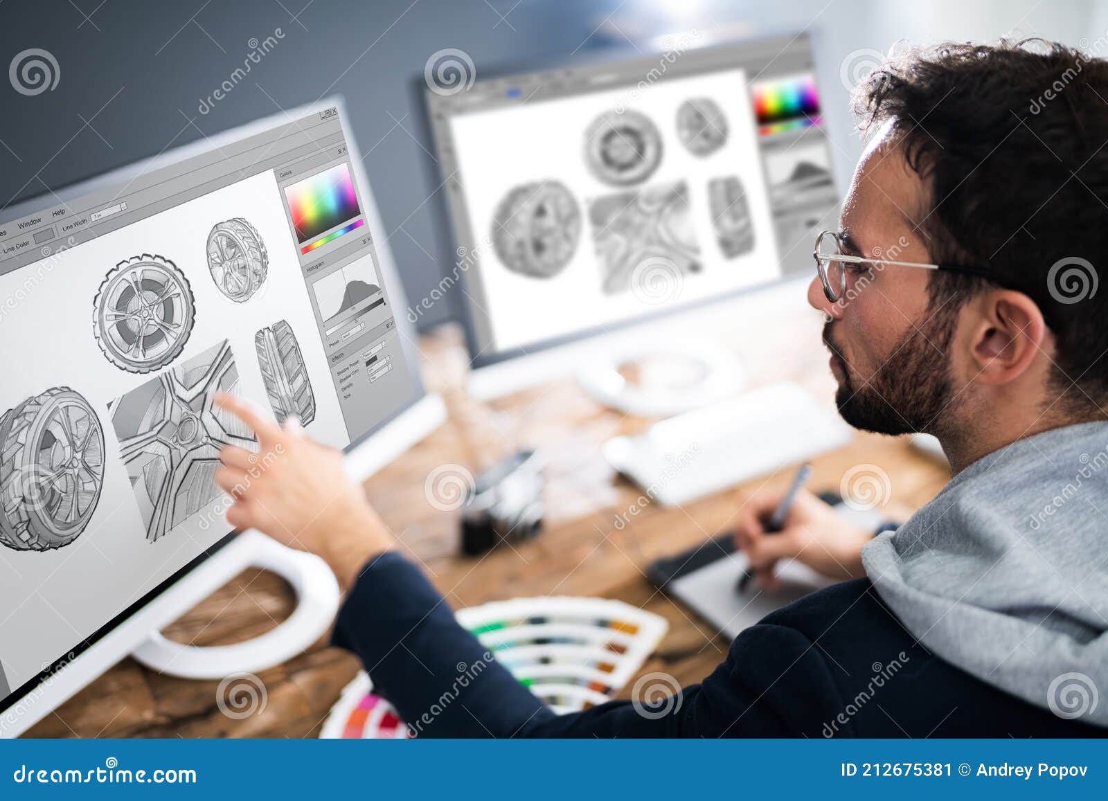 Graphic Artist Designer Drawing Sketch Stock Image - Image of graphics ...