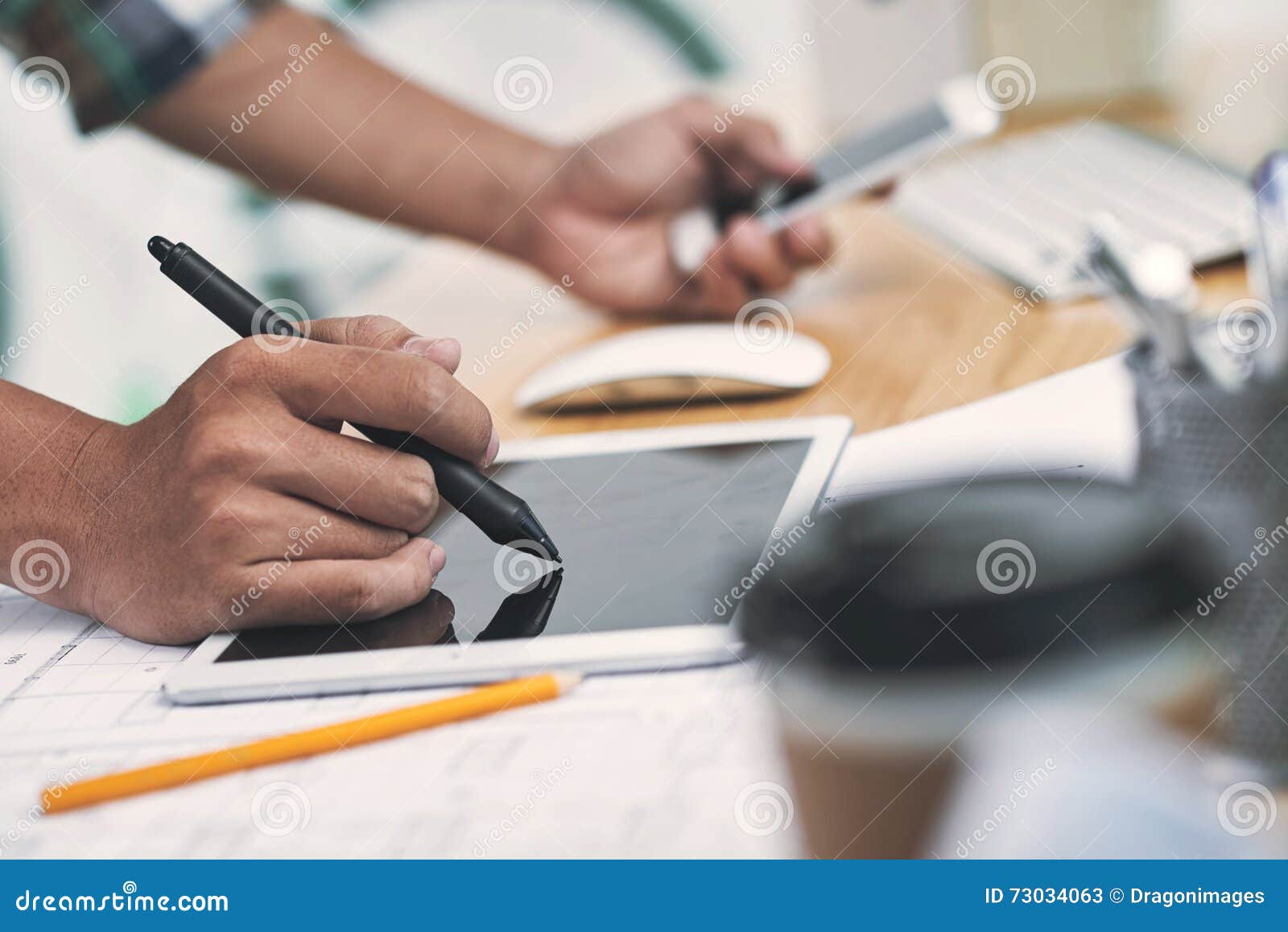 Graphic artist at work stock image. Image of working - 73034063