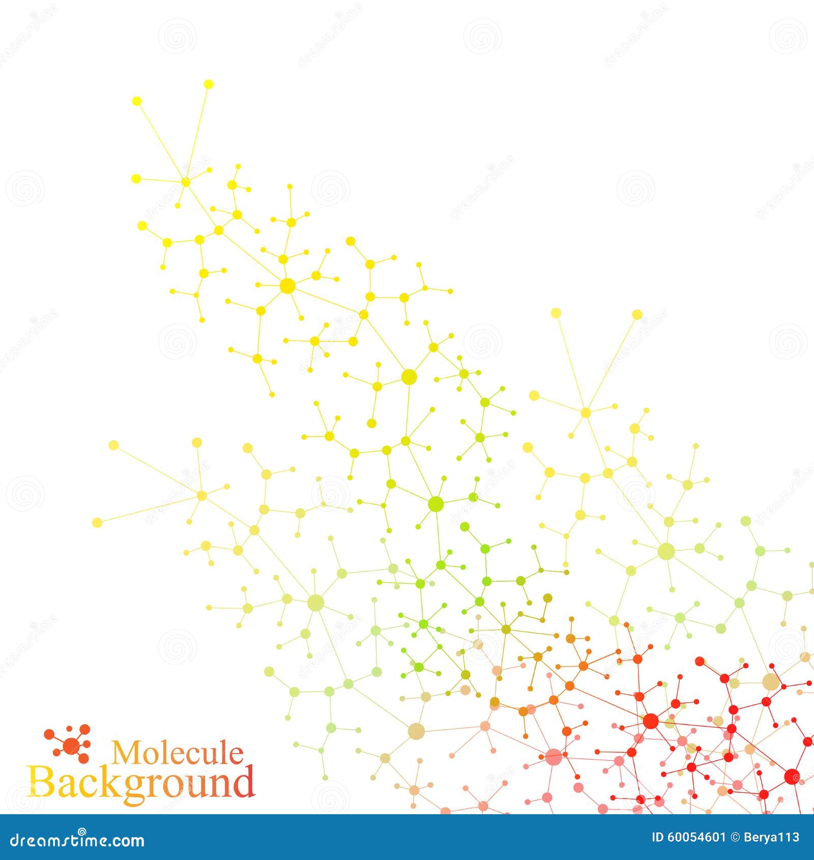 Graphic Background Molecule and Communication. Colorful Dots with ...