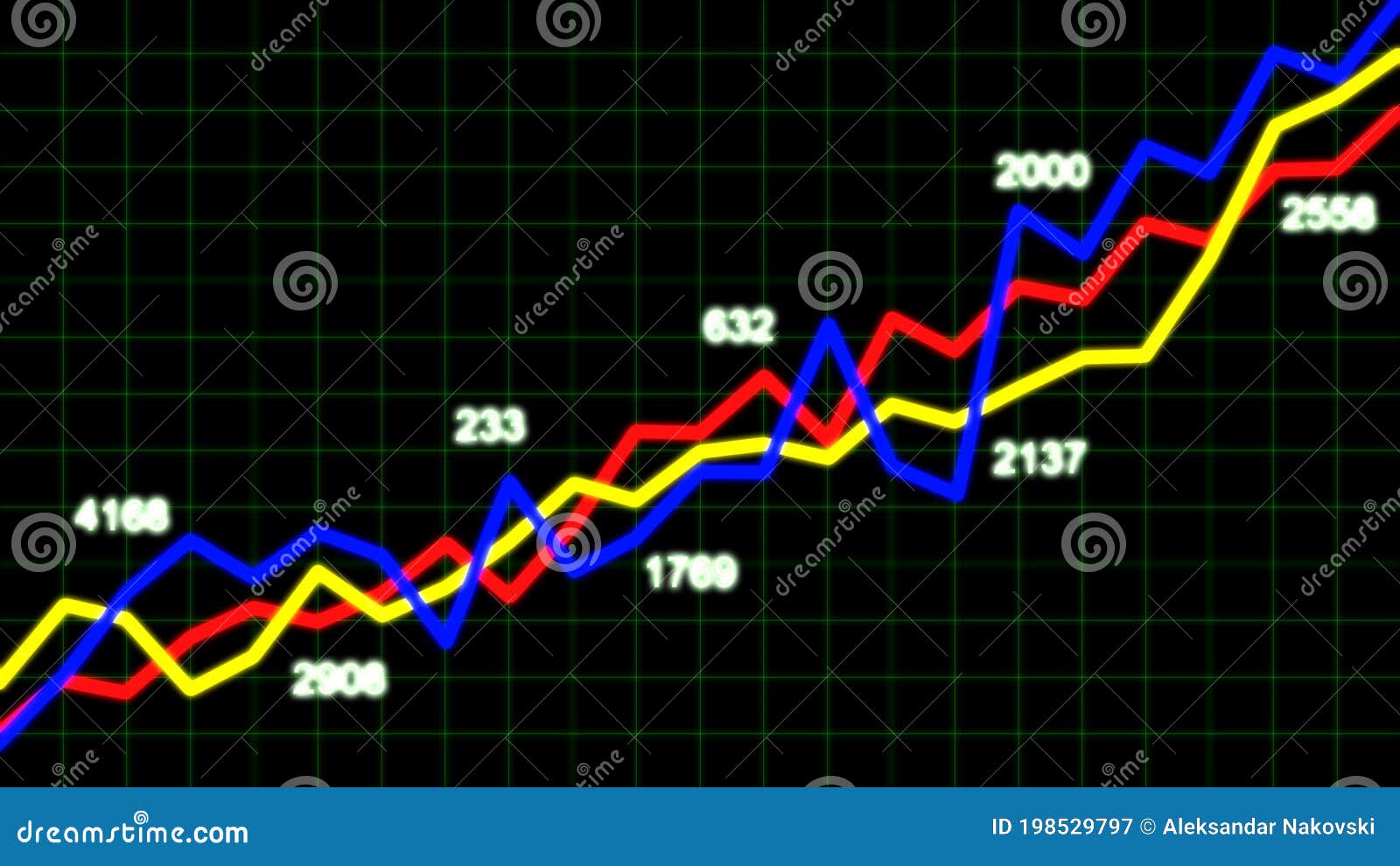 Graphic Bar Chart Finance Line Stock Illustration - Illustration of ...