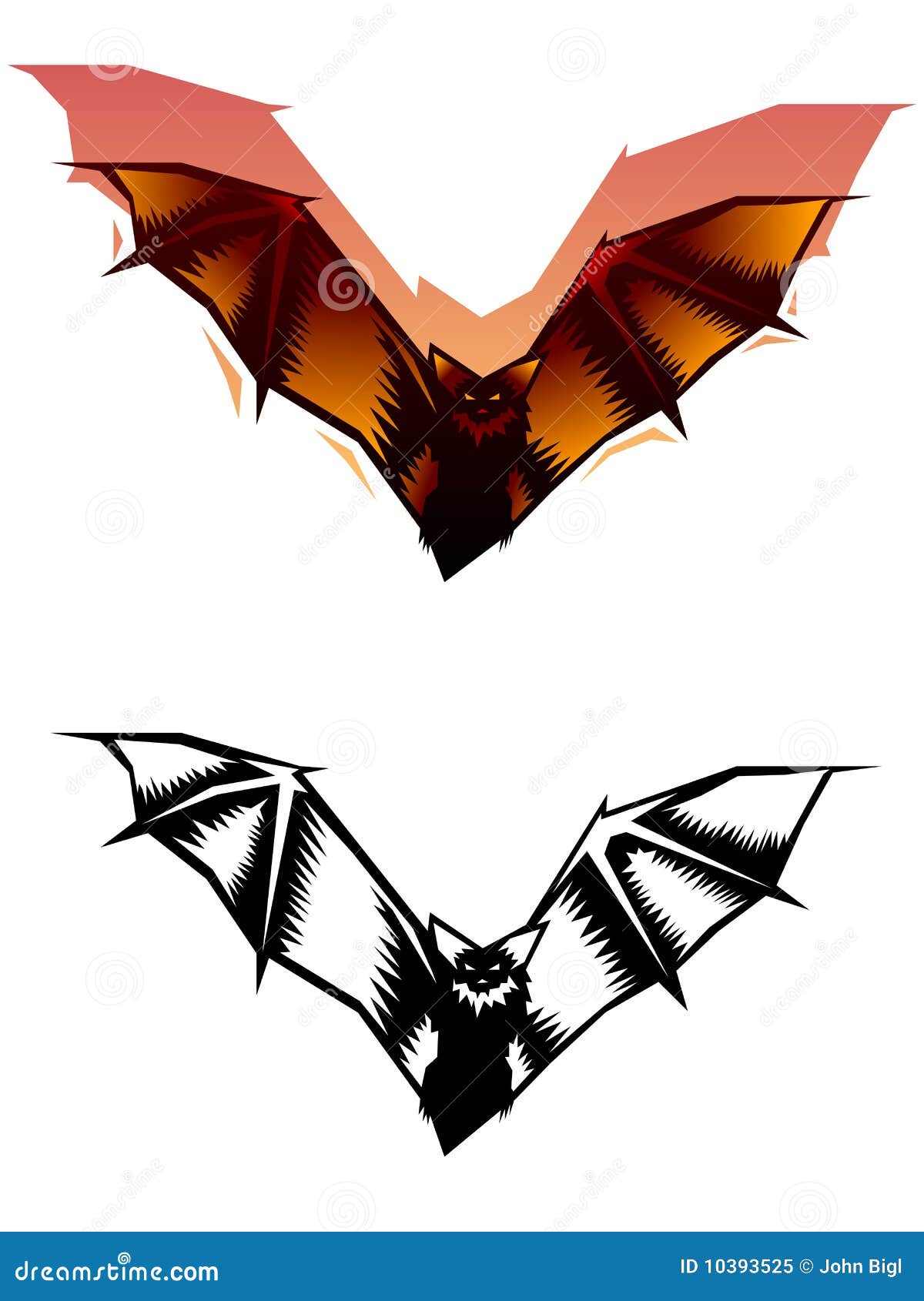Graphic Bat illustration stock vector. Illustration of fangs - 10393525