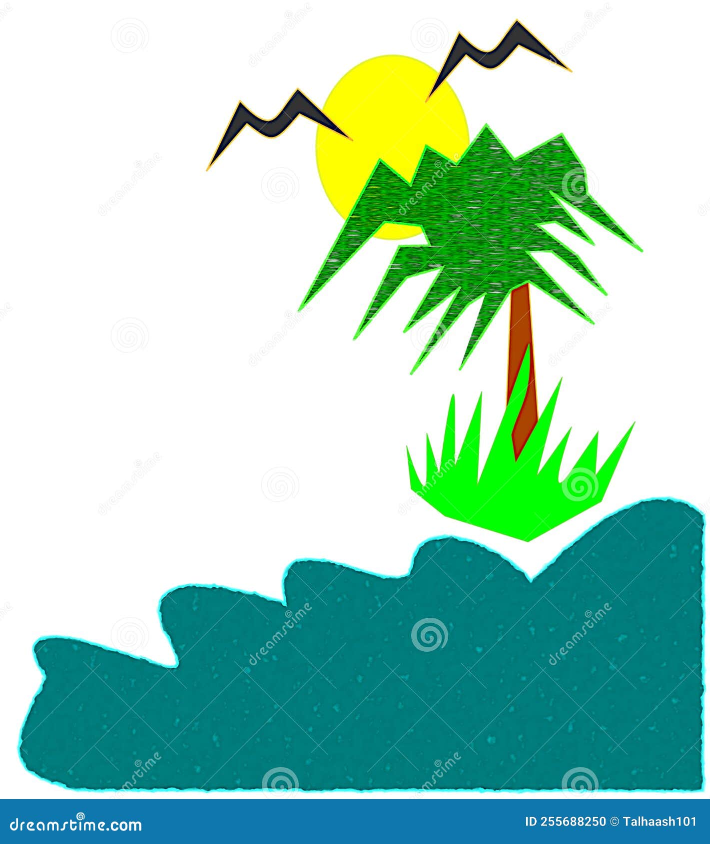 Graphic Beach Tree Texture Art Stock Vector - Illustration of graphics ...