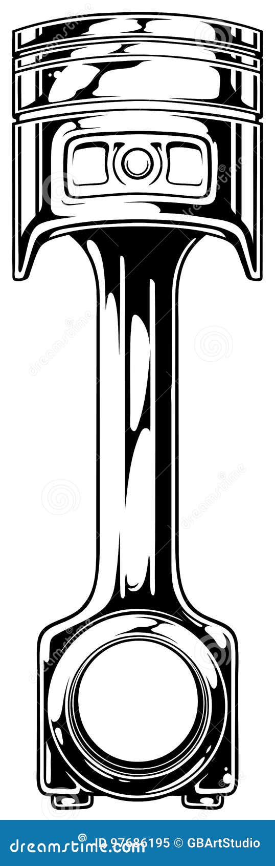 Graphic Black Car Engine Piston Stock Vector - Illustration of graphic ...