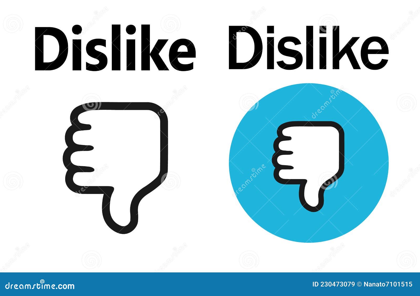 Graphic with Blue Dislike and Blue Dislike Button Stock Vector ...
