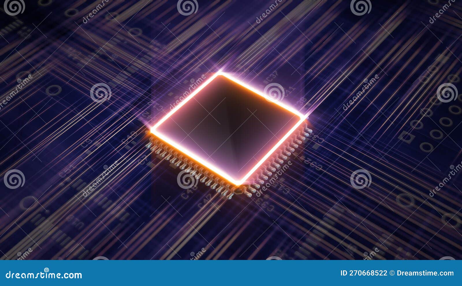 Graphic Board Micro Chip Processor Abstract Stock Illustration ...