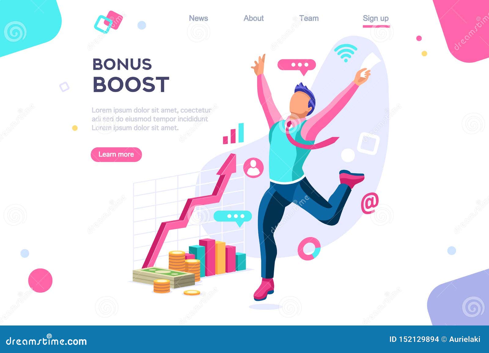 Graphic Bonus Management Man Business Stock Vector - Illustration of ...