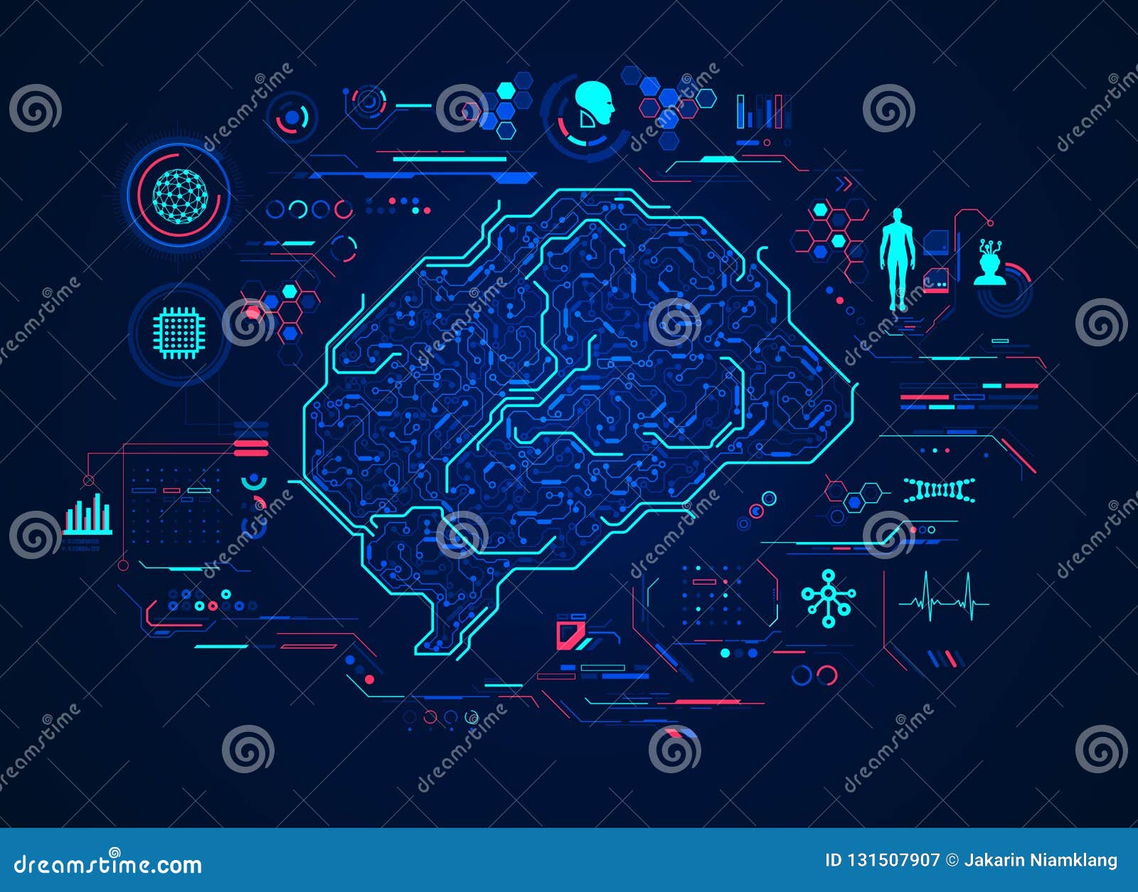 AI Brain stock vector. Illustration of electronic, genius - 131507907 AI Brain stock vector. Illustration of electronic, genius - 131507907