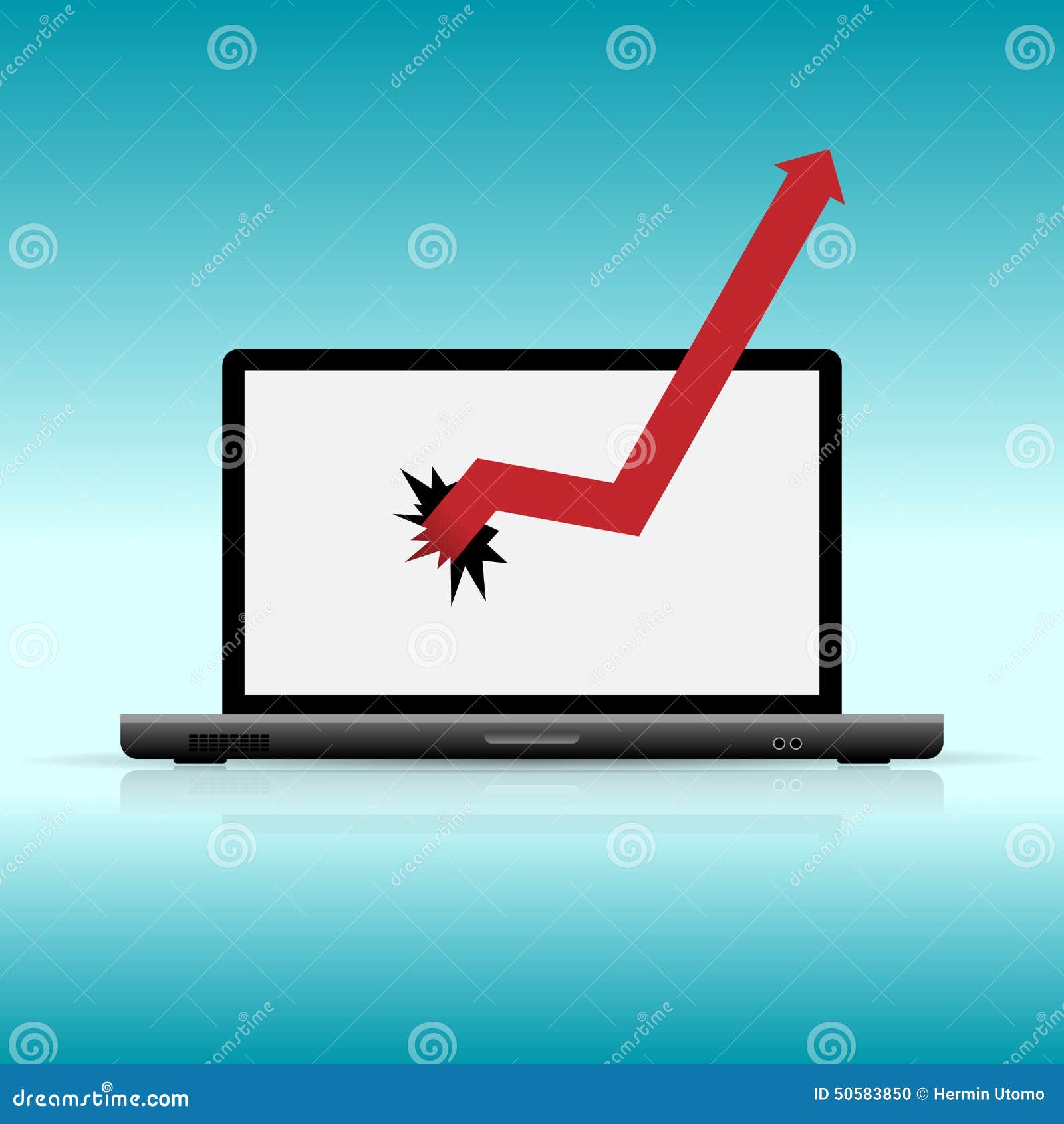 Graphic Breaking Laptop stock vector. Illustration of break - 50583850