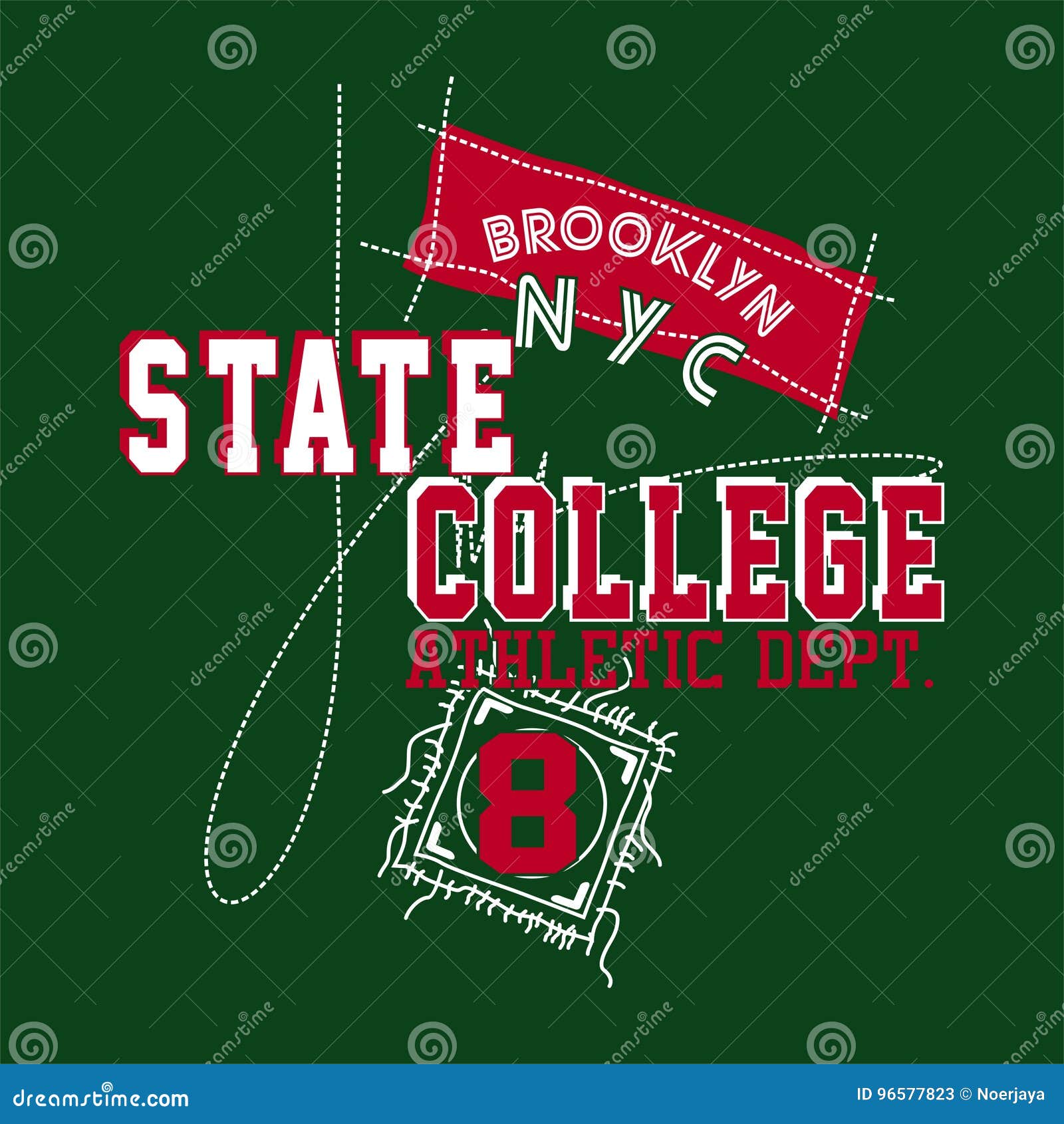 Brooklyn State College T-shirt Typography Graphics Vector Illustration ...