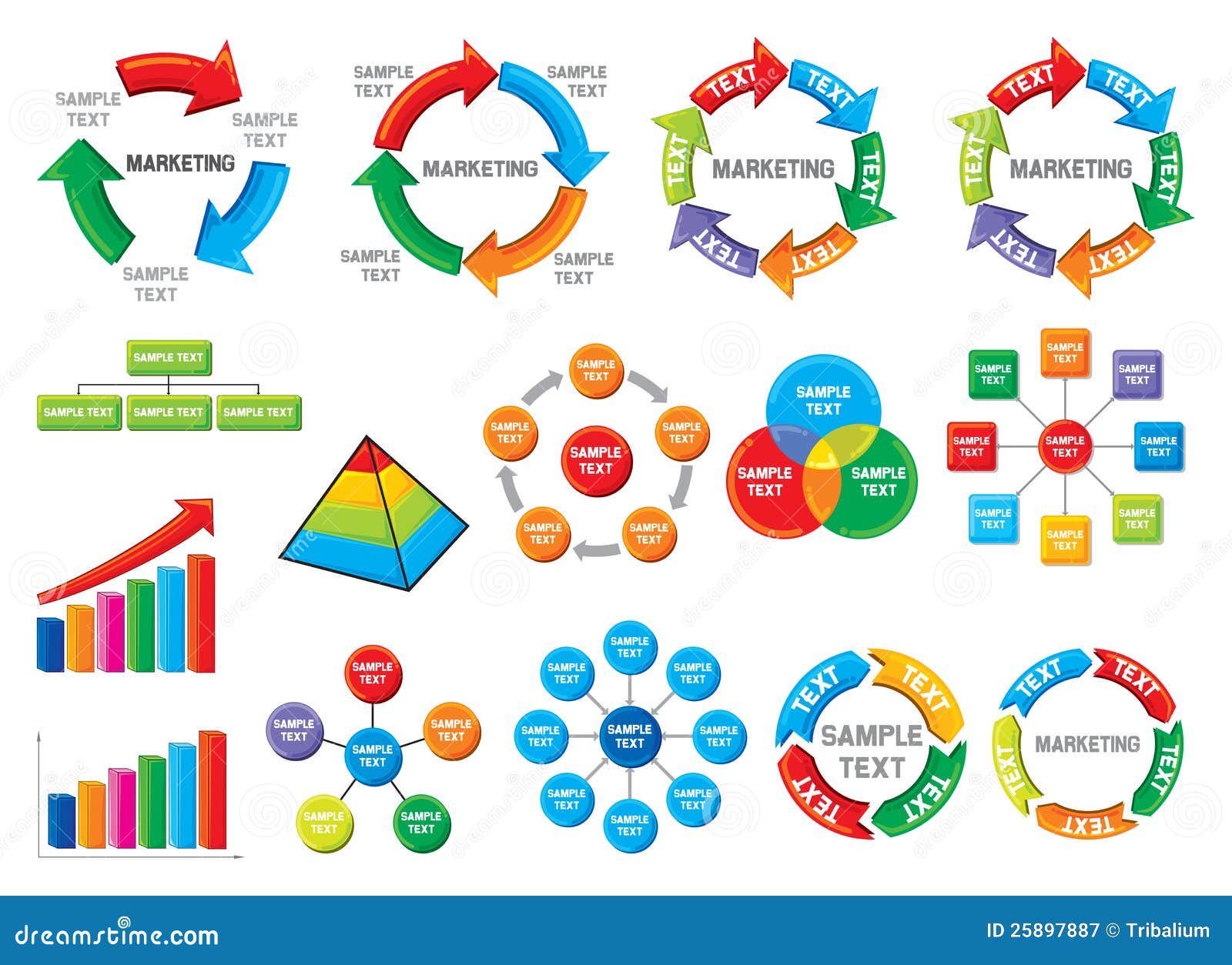 Graphic Business Diagram Collection Stock Vector - Illustration of ...