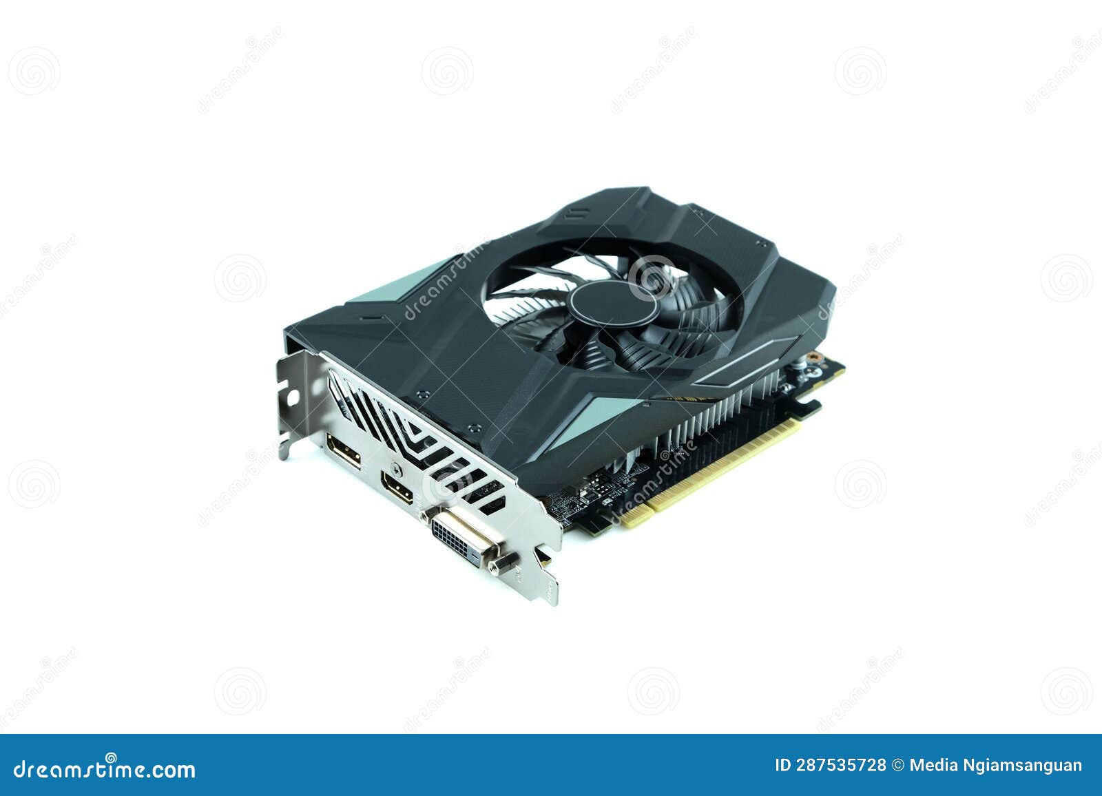 Graphic Card Computer 1 Fans Connection Inside the Computer .on ...