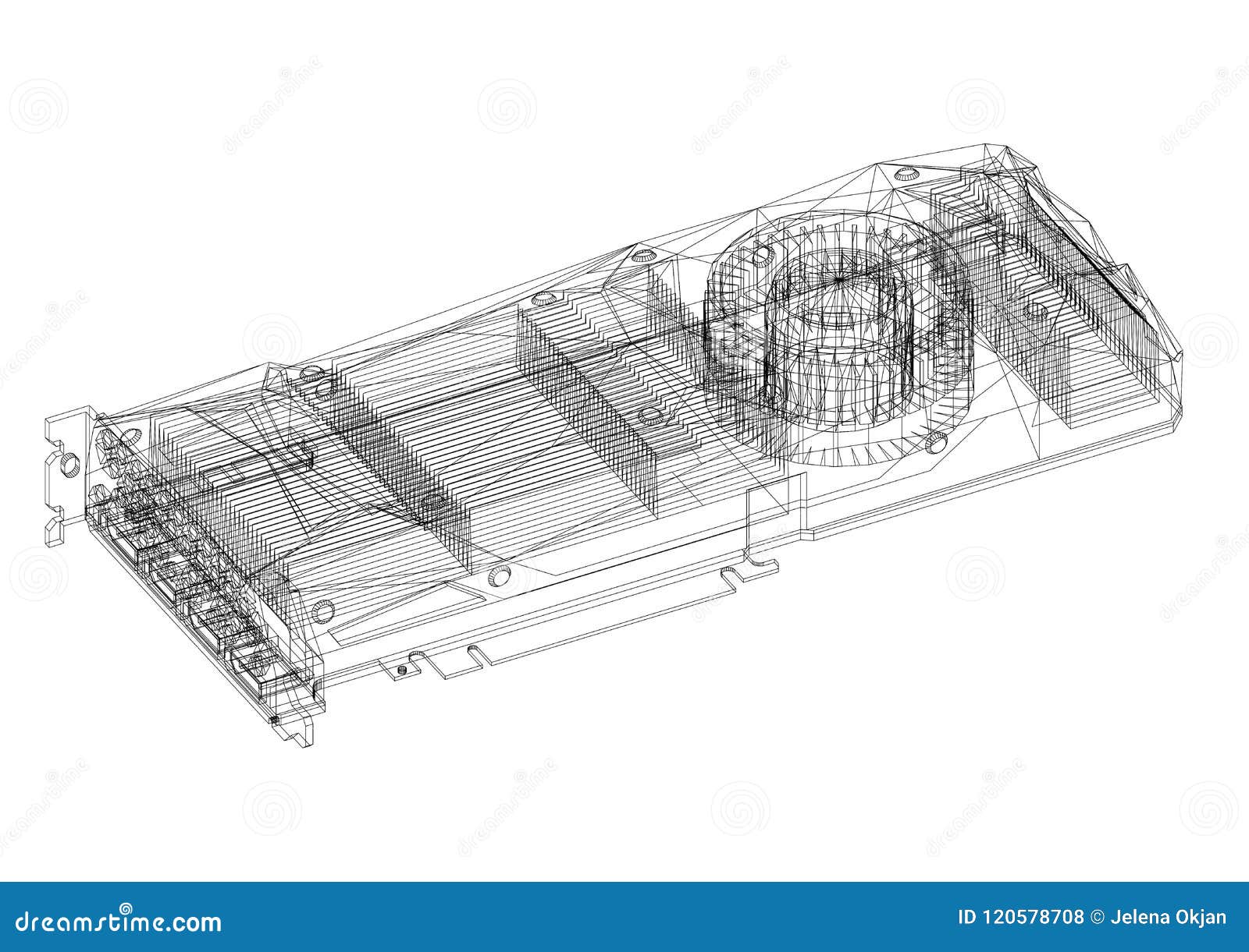 Graphic Card Design Architect Blueprint - Isolated Stock Illustration ...