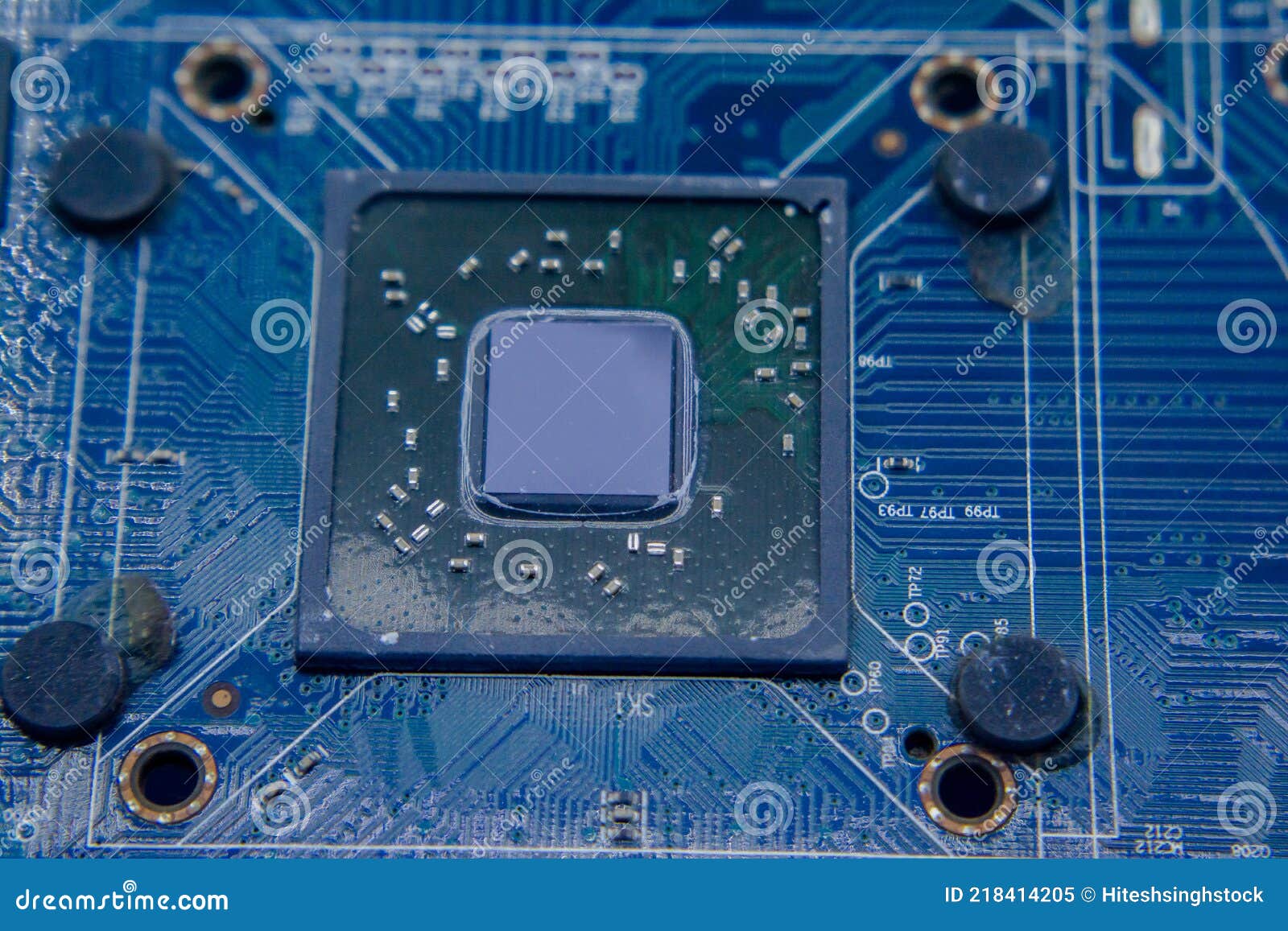 Graphic Card Processors. Macro View of a Futuristic Electronic Circuit ...