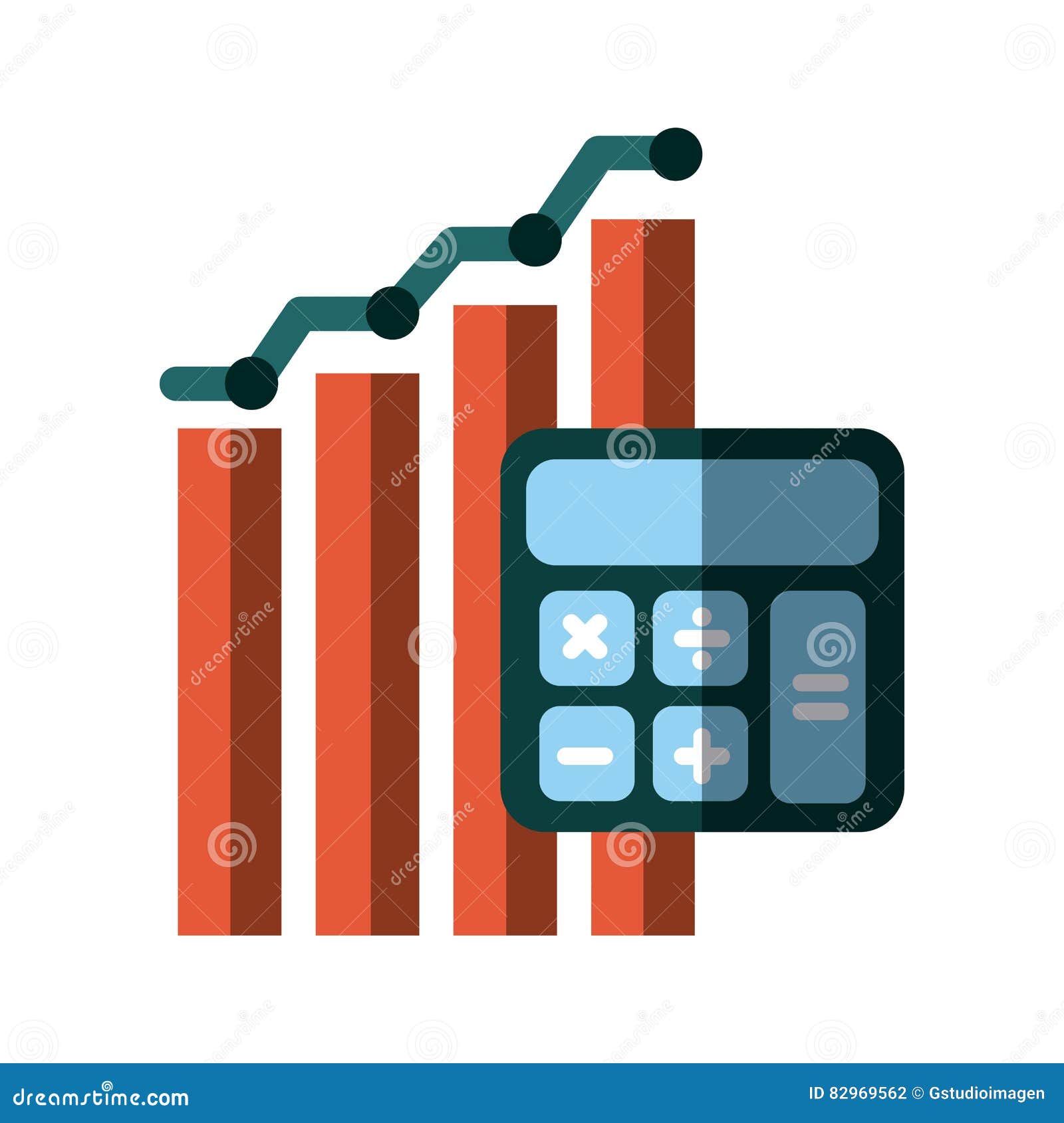 Graphic Chart and Calculator Icon Stock Illustration - Illustration of ...