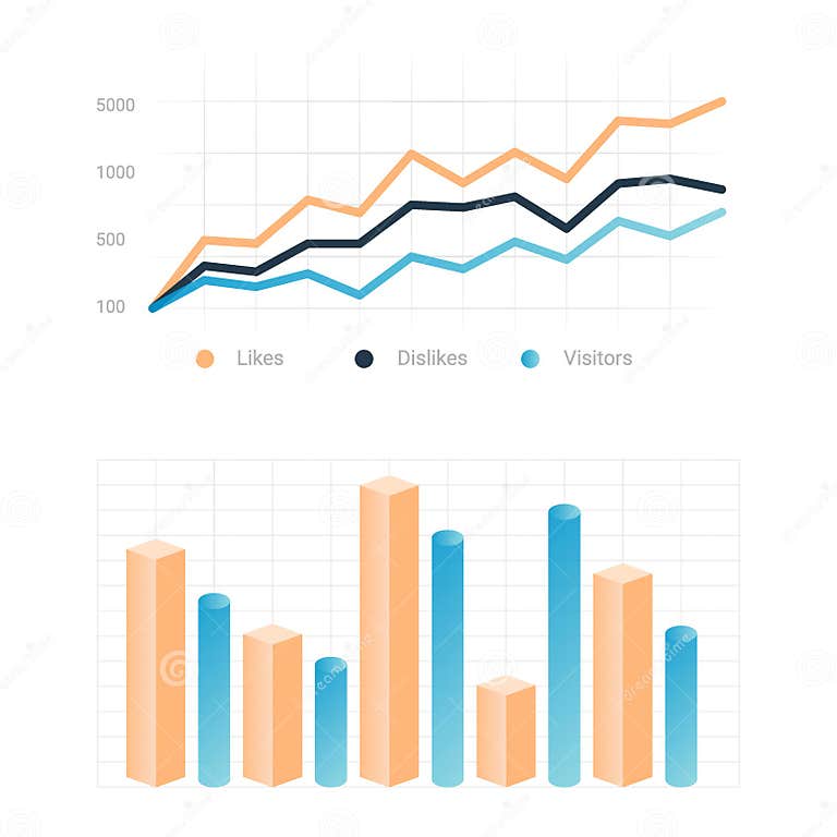 Graphic Charts. Infographic Statistic Bars and Diagrams for Data ...