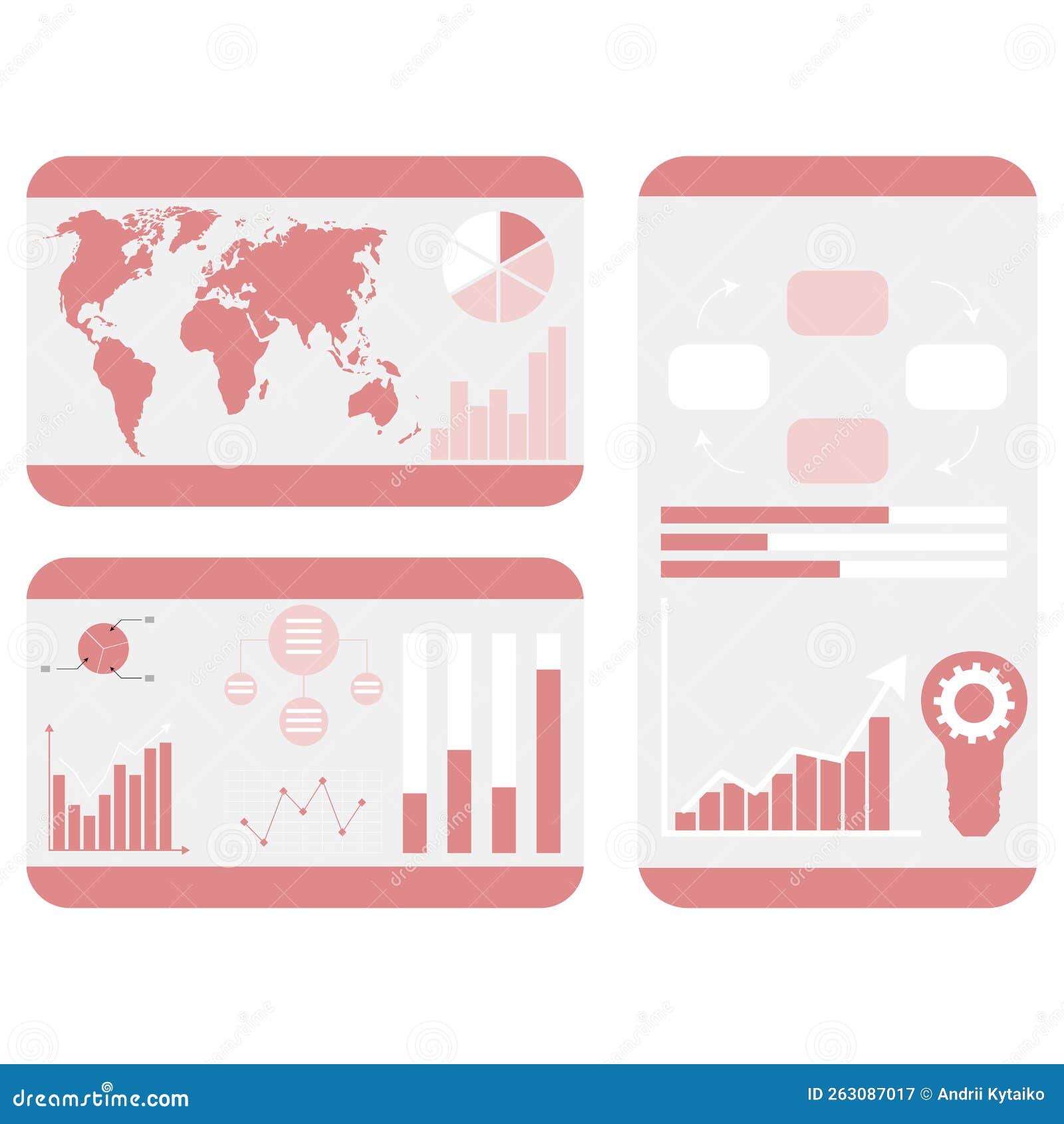 Graphic and Charts with World Map Statistic Stock Vector - Illustration ...