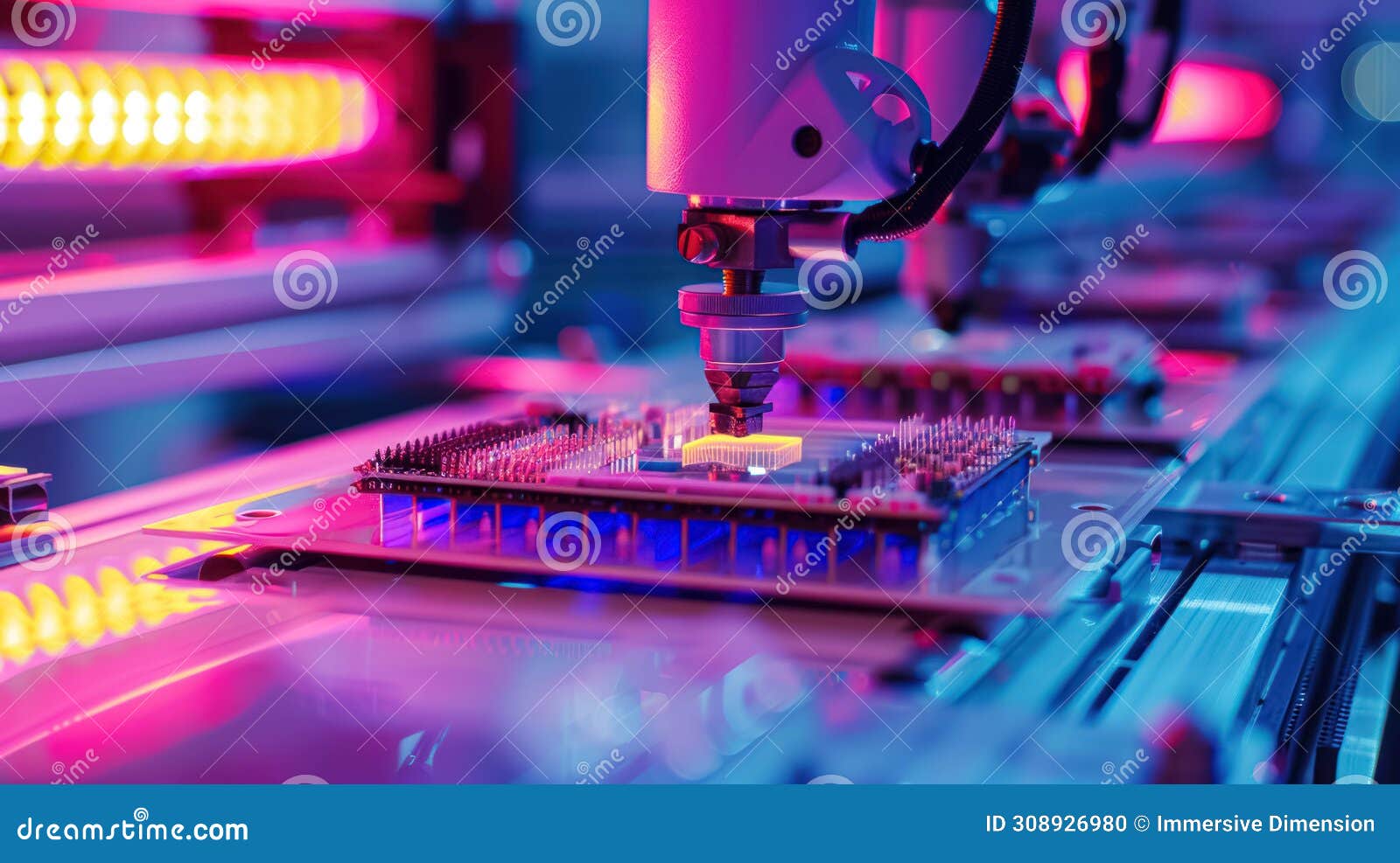 Graphic Chip Assembly in an Automated Factory Showcasing the Delicate ...