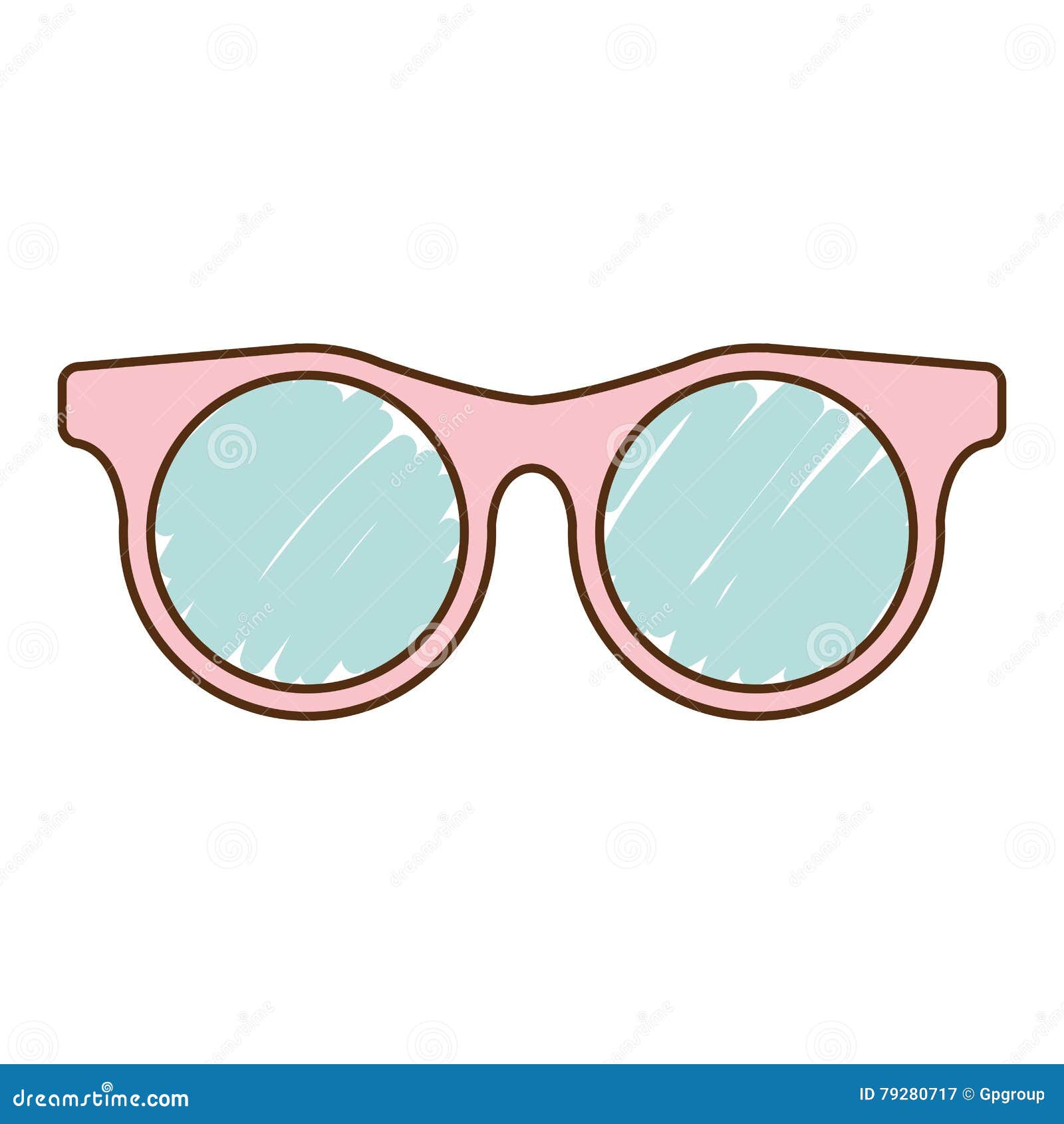 Graphic with Circular Lens Glasses Colored Stock Vector - Illustration ...
