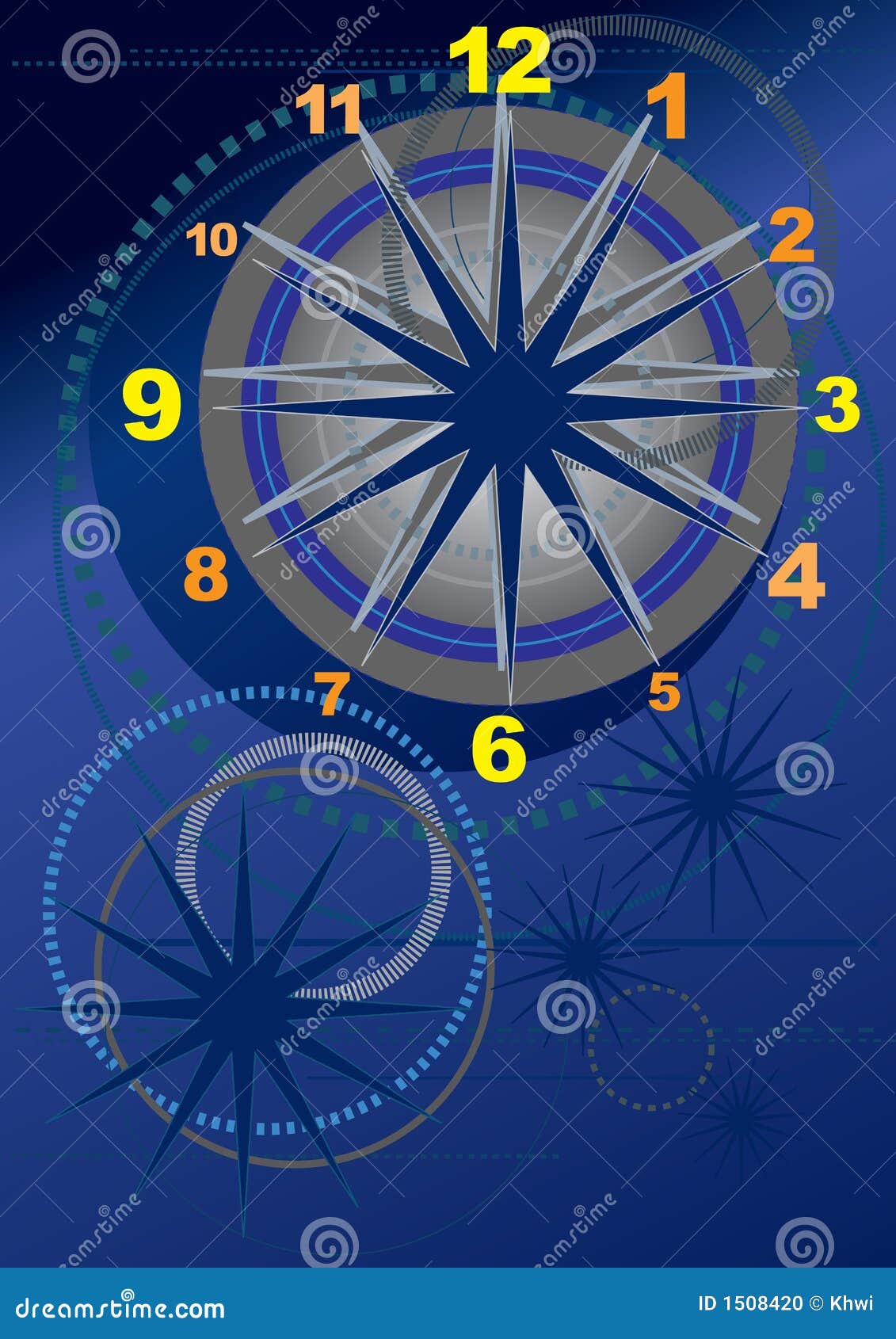 Graphic Clock stock vector. Illustration of star, arts - 1508420