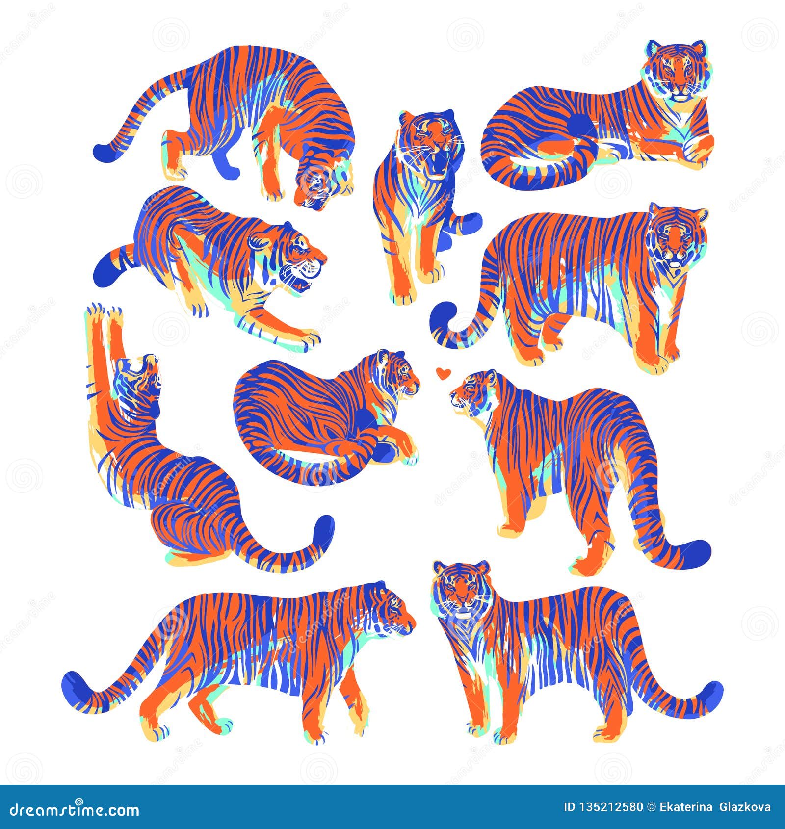Different Tigers Stock Illustrations – 459 Different Tigers Stock ...