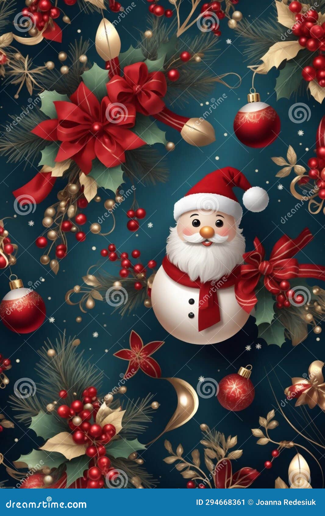 Graphic Colorful Christmas Background with Decorations Stock ...