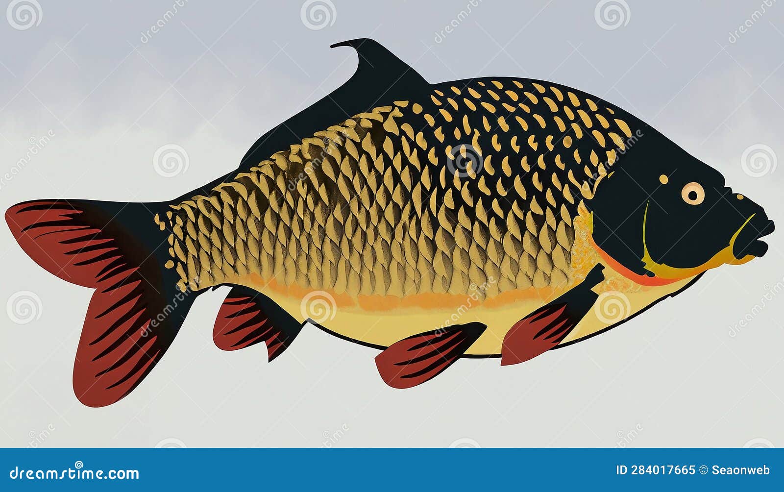 The Graphic of Common, Fish, Carp Stock Illustration - Illustration of ...
